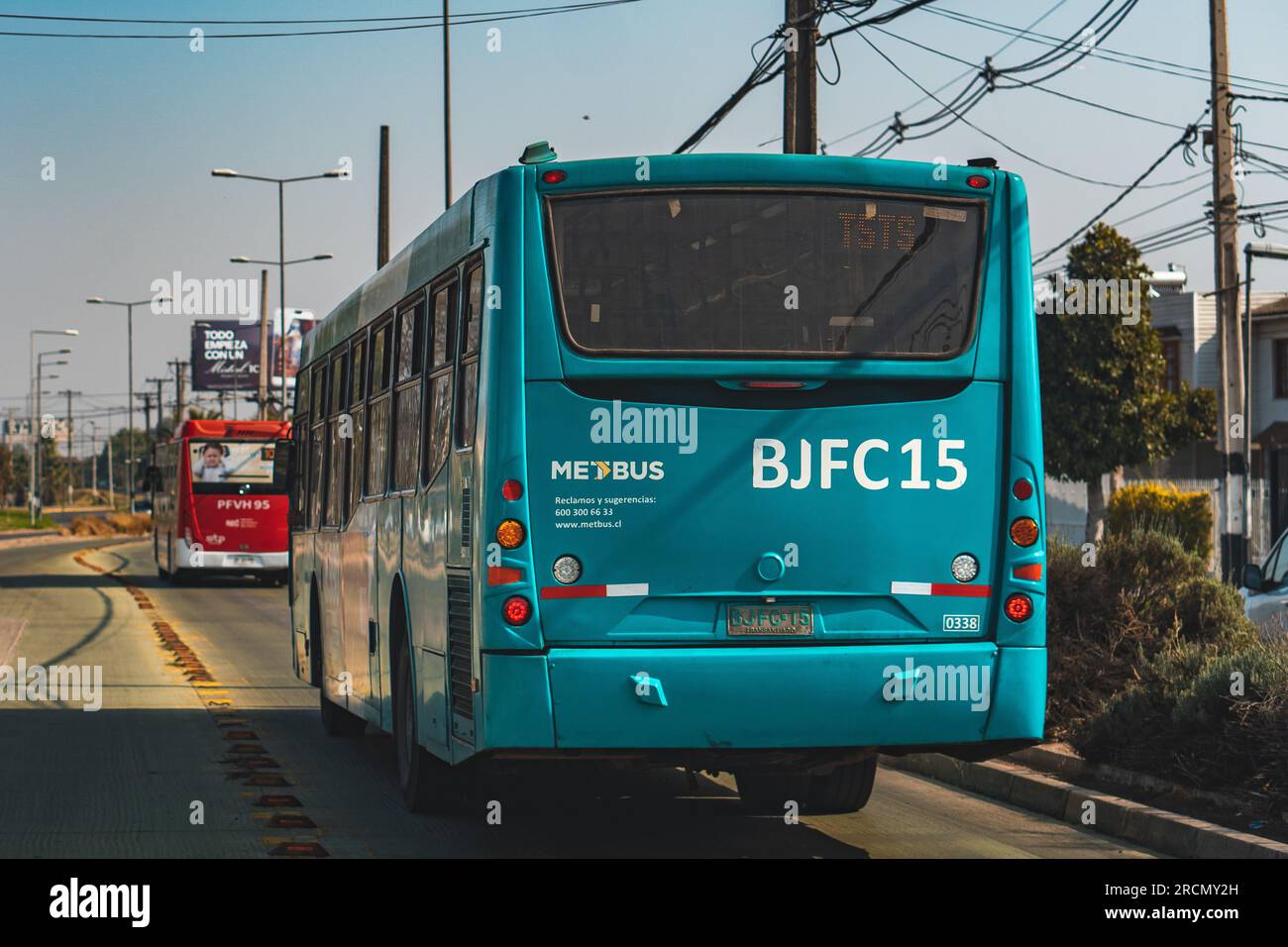 Santiago, Chile - May 04 2023: A public transport Transantiago, or Red ...