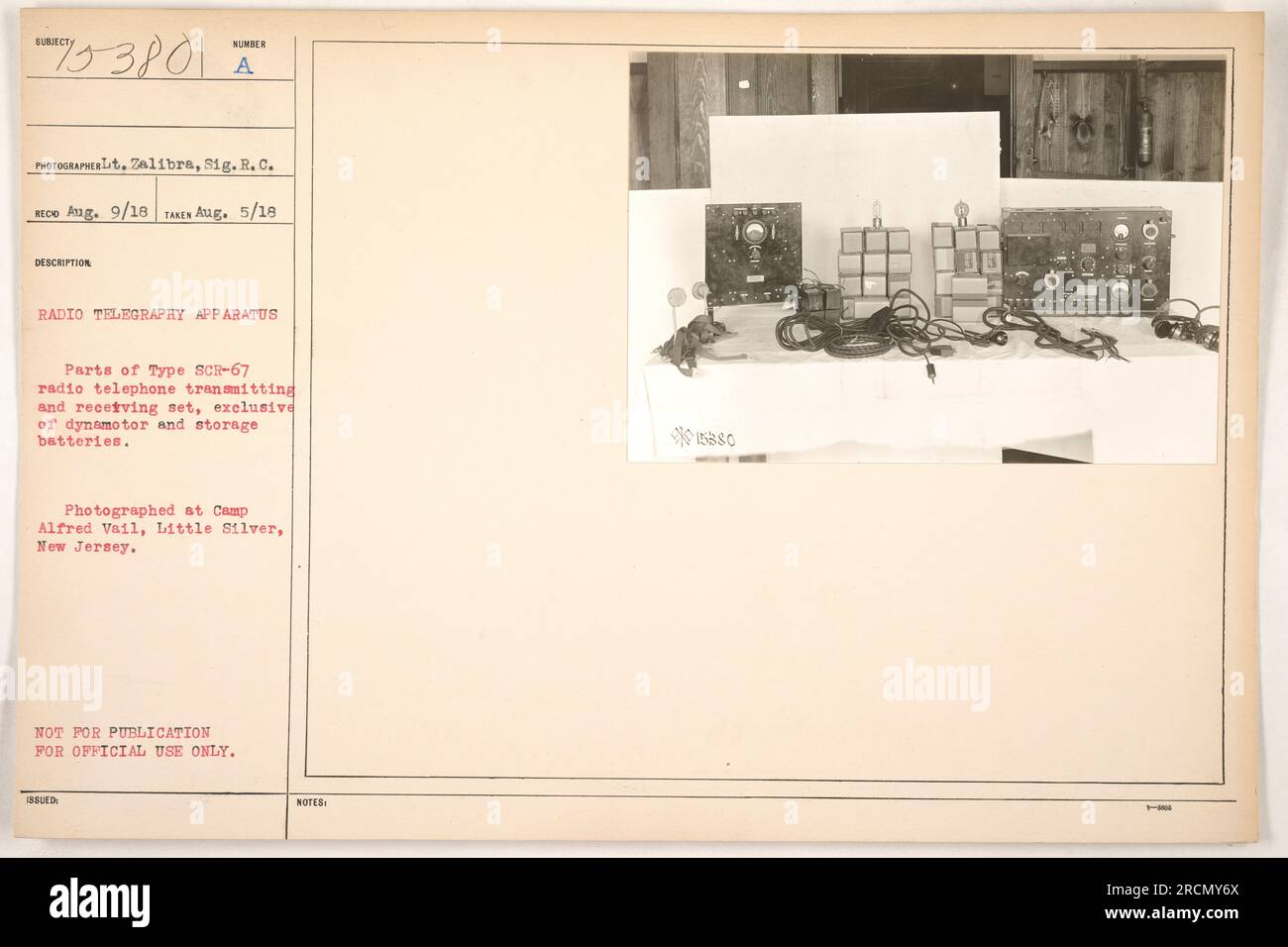 Caption: "Photograph taken by Lt. Zalibra, US Signal Corps, on August 5 ...