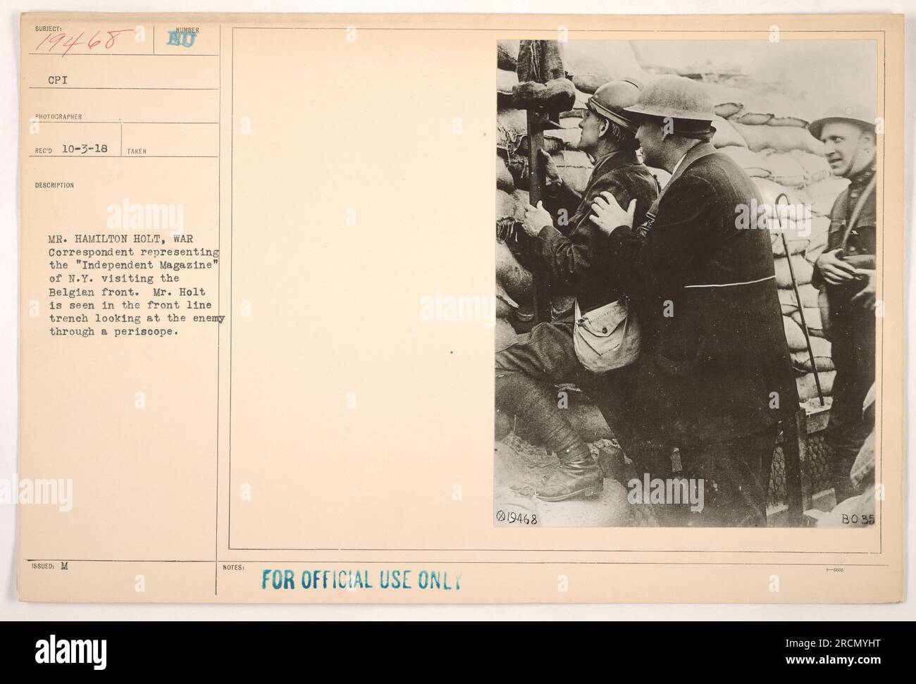 Journalist Mr. Hamilton Holt, representing "Independent Magazine" of ...