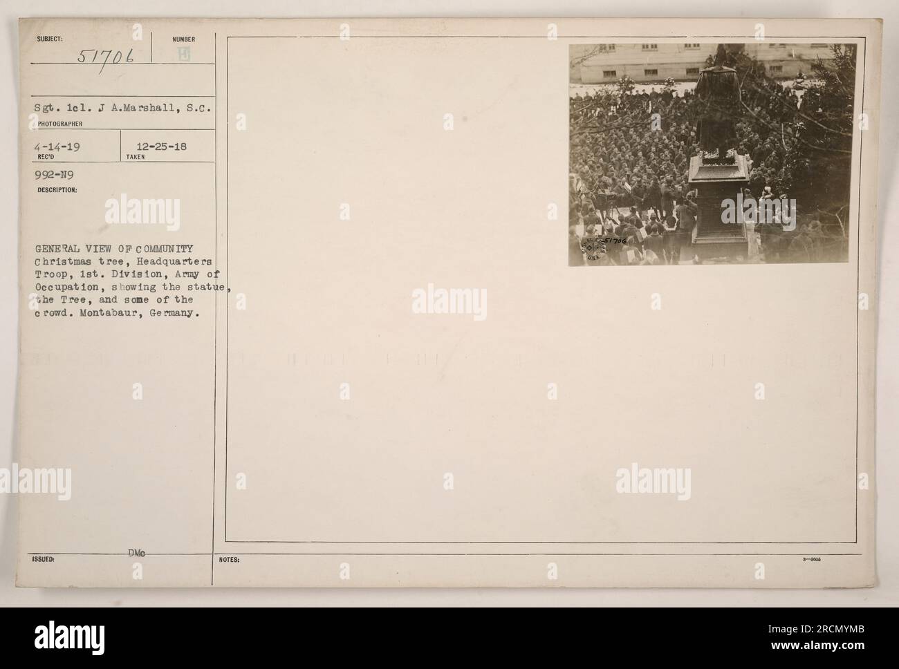 General view of a community Christmas tree at Headquarters Troop, 1st ...