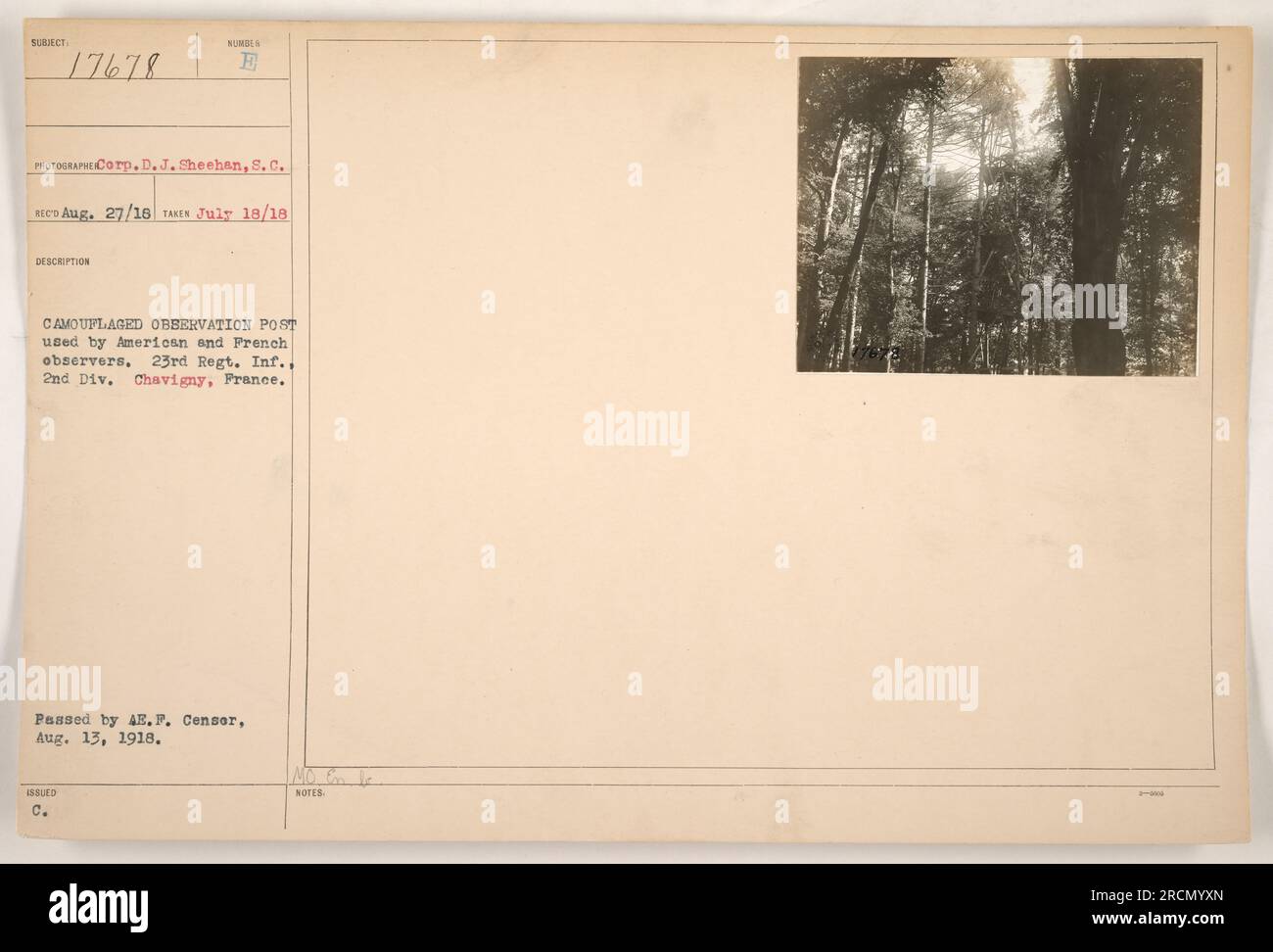 A camouflaged observation post used by American and French observers in ...