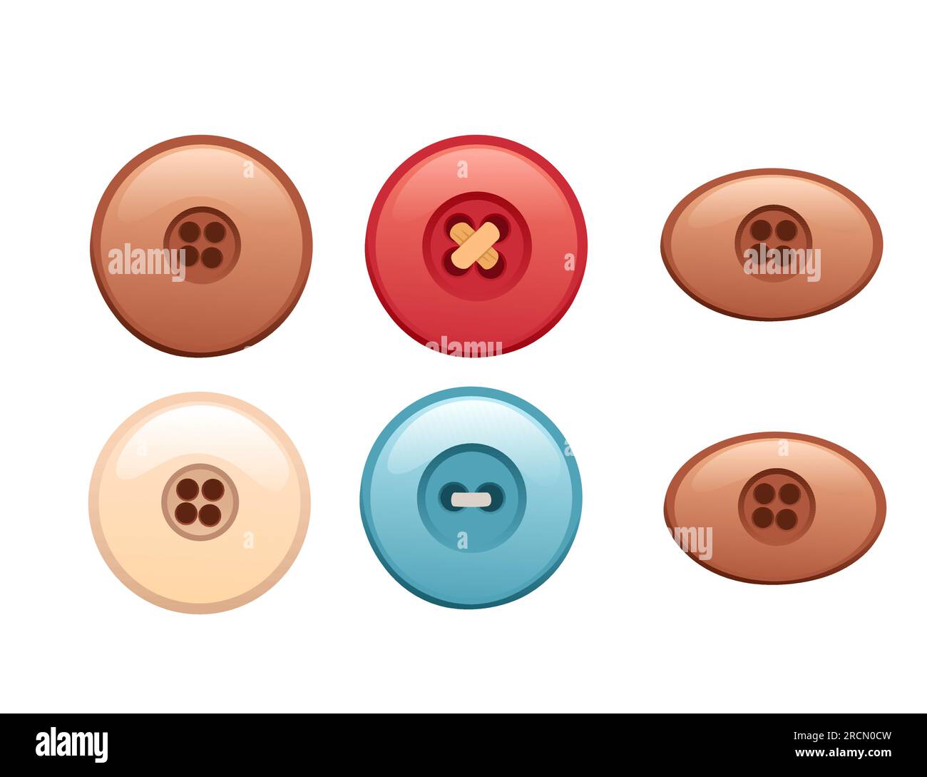 Set of sewing buttons for clothing or accessory needlework elements ...