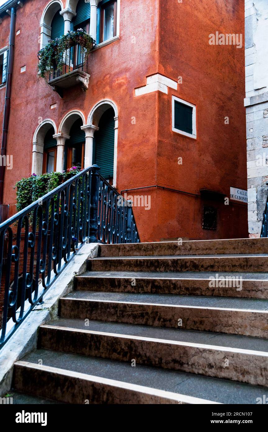 Renaissance triple arches, balconies and square windows at Ca ...