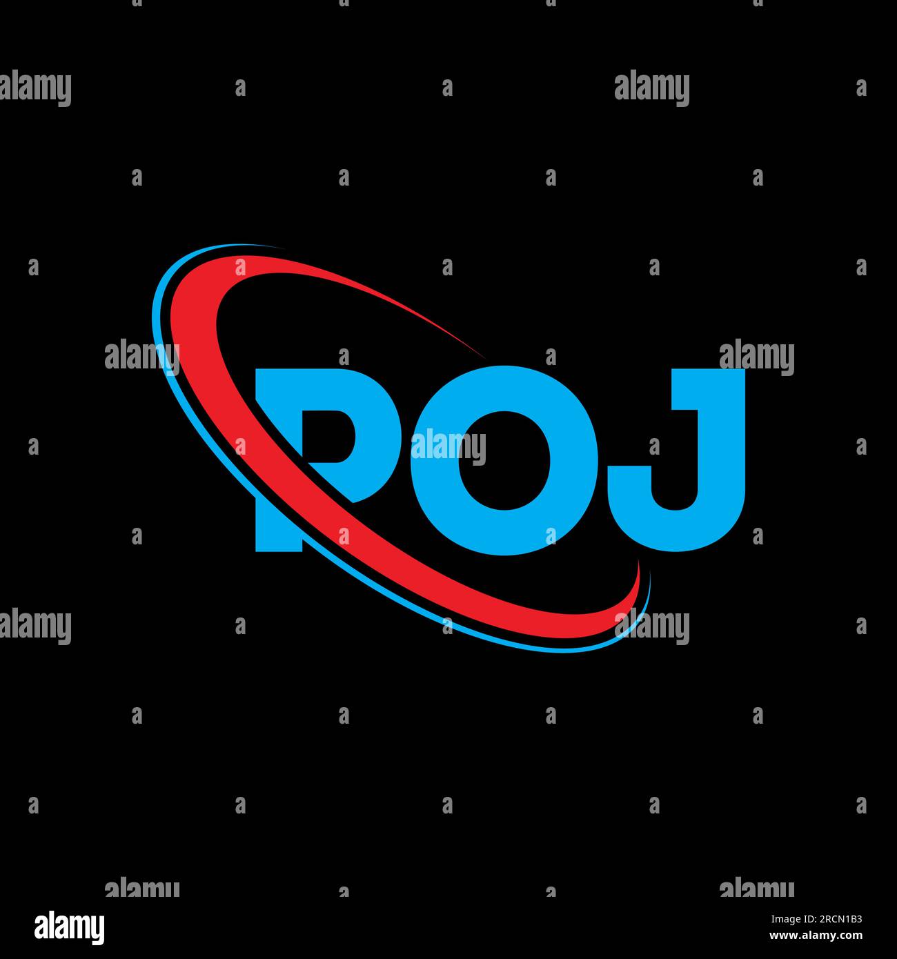 POJ logo. POJ letter. POJ letter logo design. Initials POJ logo linked with circle and uppercase ...