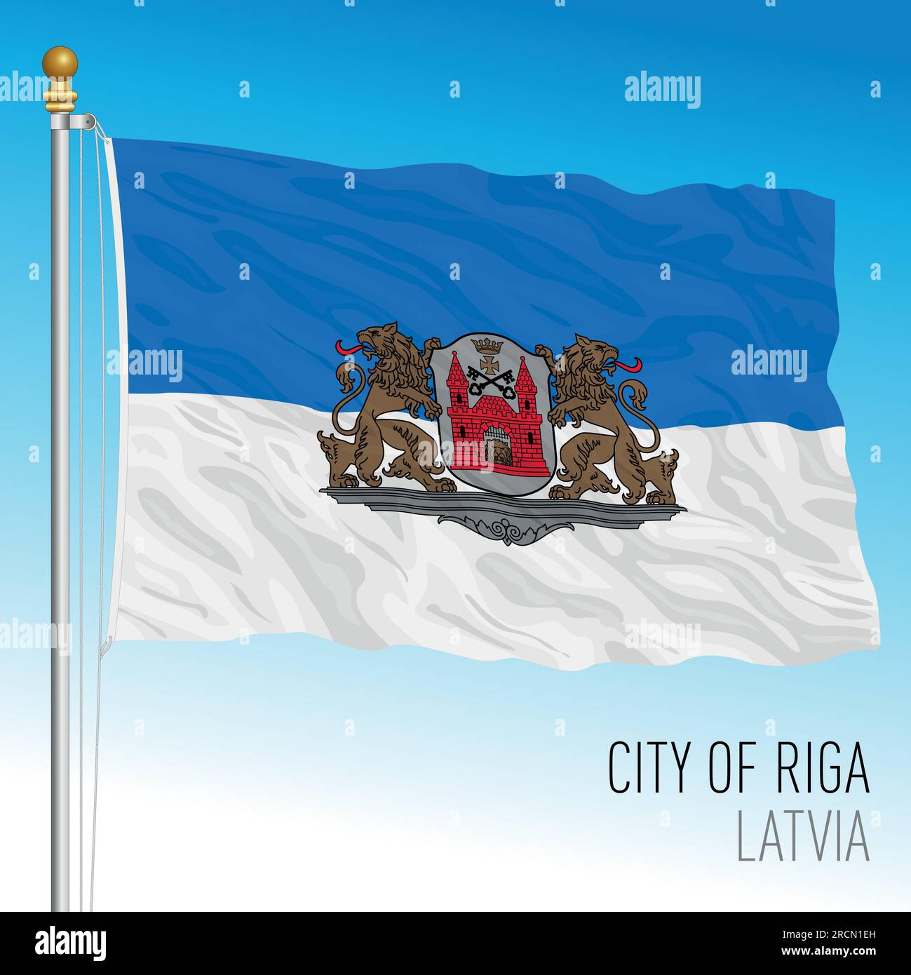 Riga city pennant flag, Latvia, Europe, vector illustration Stock ...