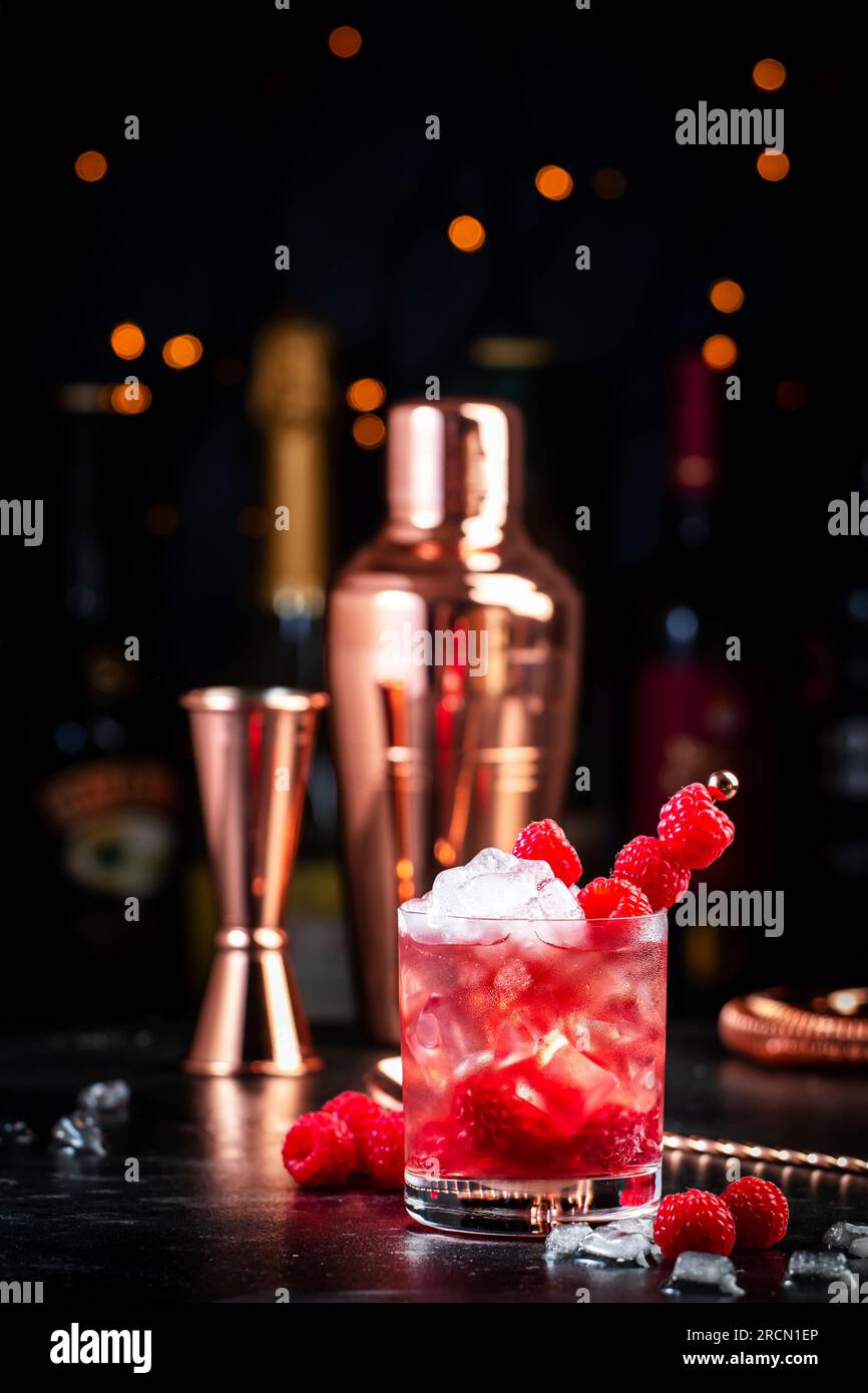 Rosso berry crush alcoholic cocktail drink with red vermouth ...