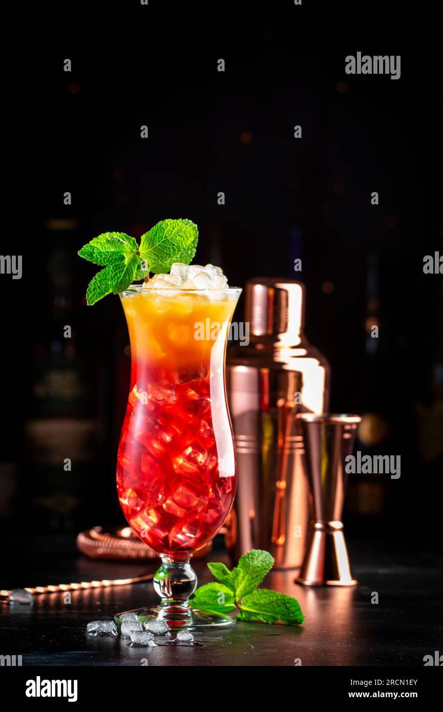 Aruba Ariba alcoholic cocktail drink with vodka, white rum, orange ...