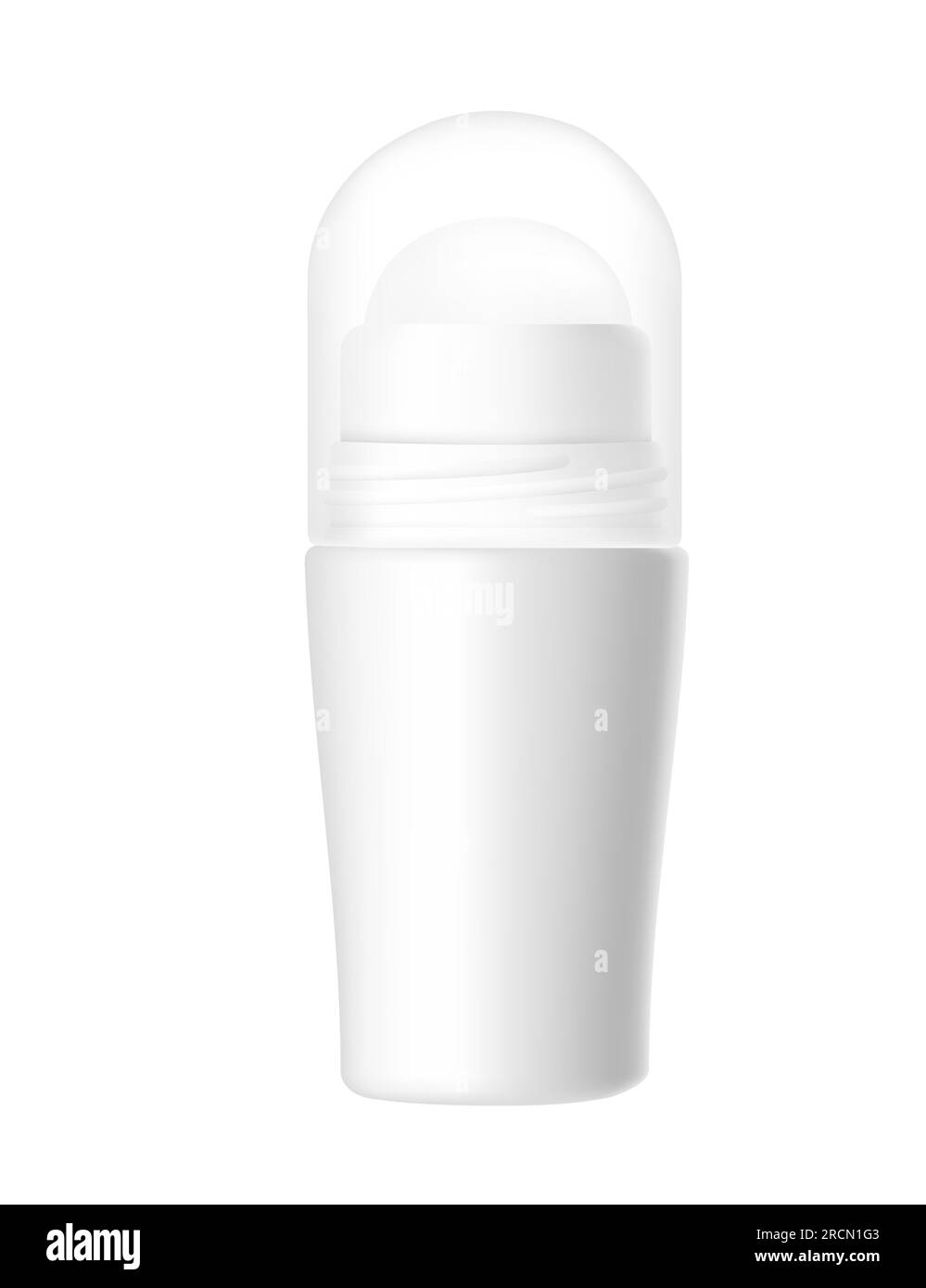 Blank template of roll on antiperspirant deodorant plastic package of ...