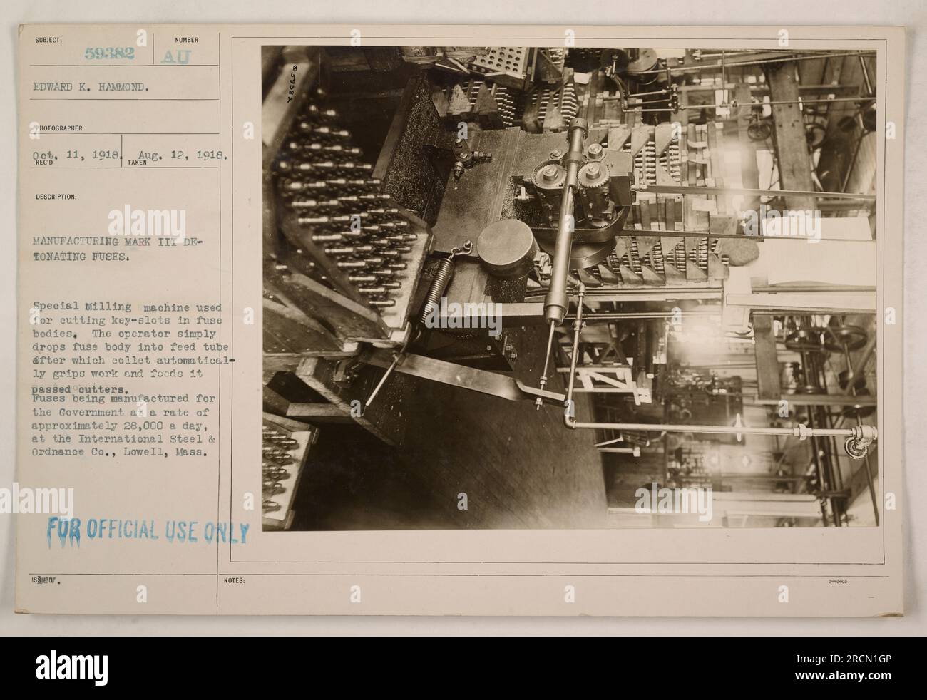 A special milling machine is used in the manufacturing of Mark III ...