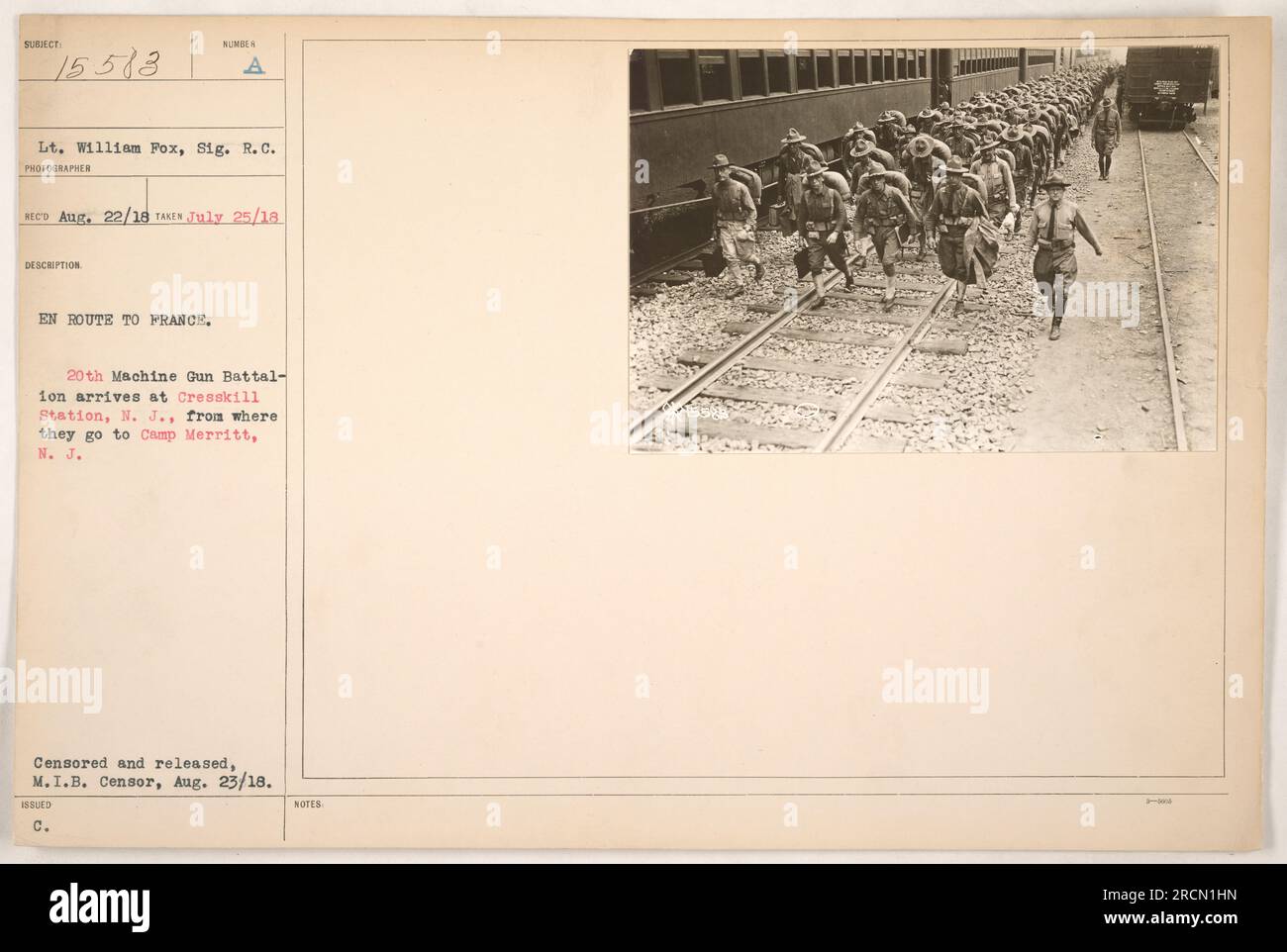 Caption: "Lt. William Fox, member of the Signal Reserve Corps, arrives ...