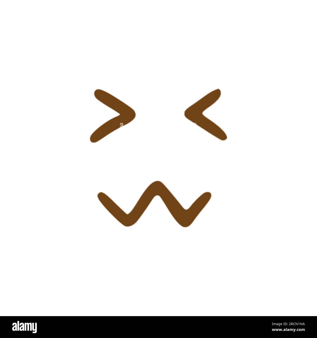 Sad face doodle icon. Emoticon in hand drawn style isolated on white ...