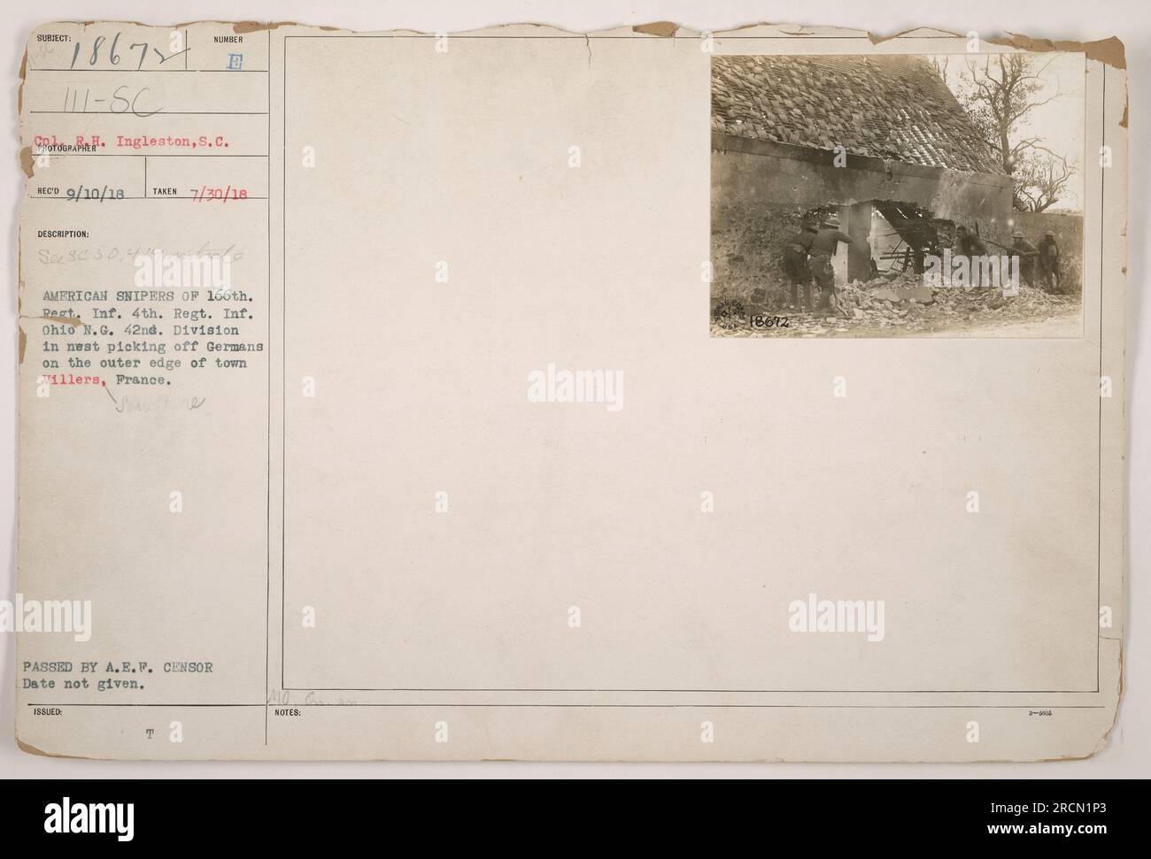 American snipers from the 166th and 4th Infantry Regiments of the Ohio ...