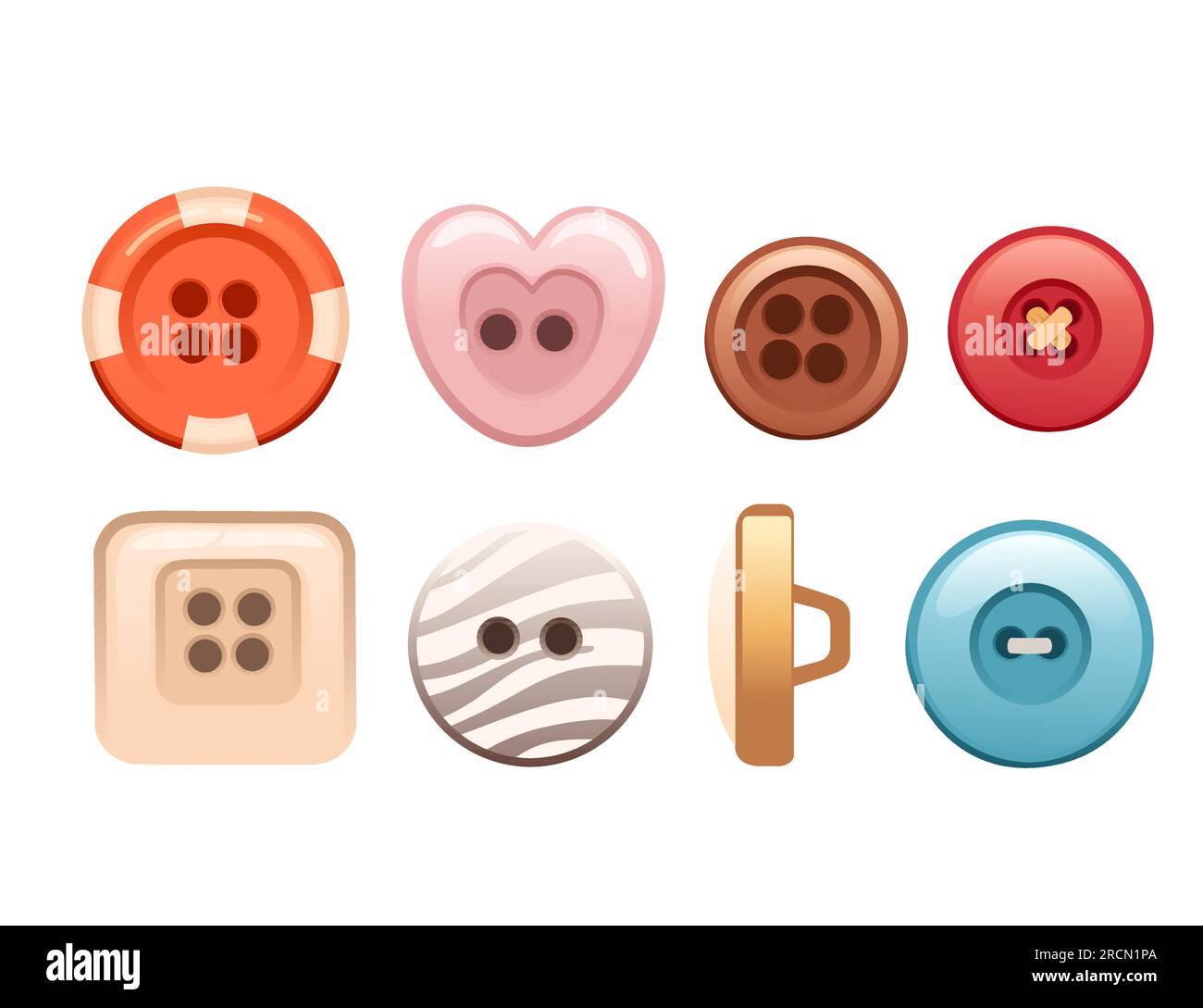 Set of sewing buttons for clothing or accessory needlework elements ...