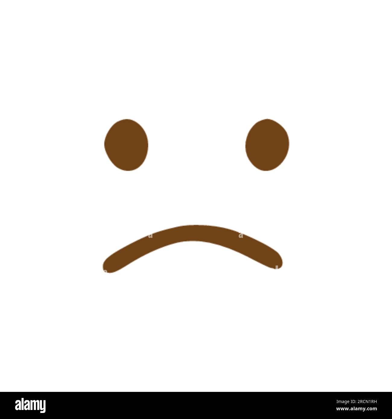Sad face doodle icon. Emoticon in hand drawn style isolated on white ...