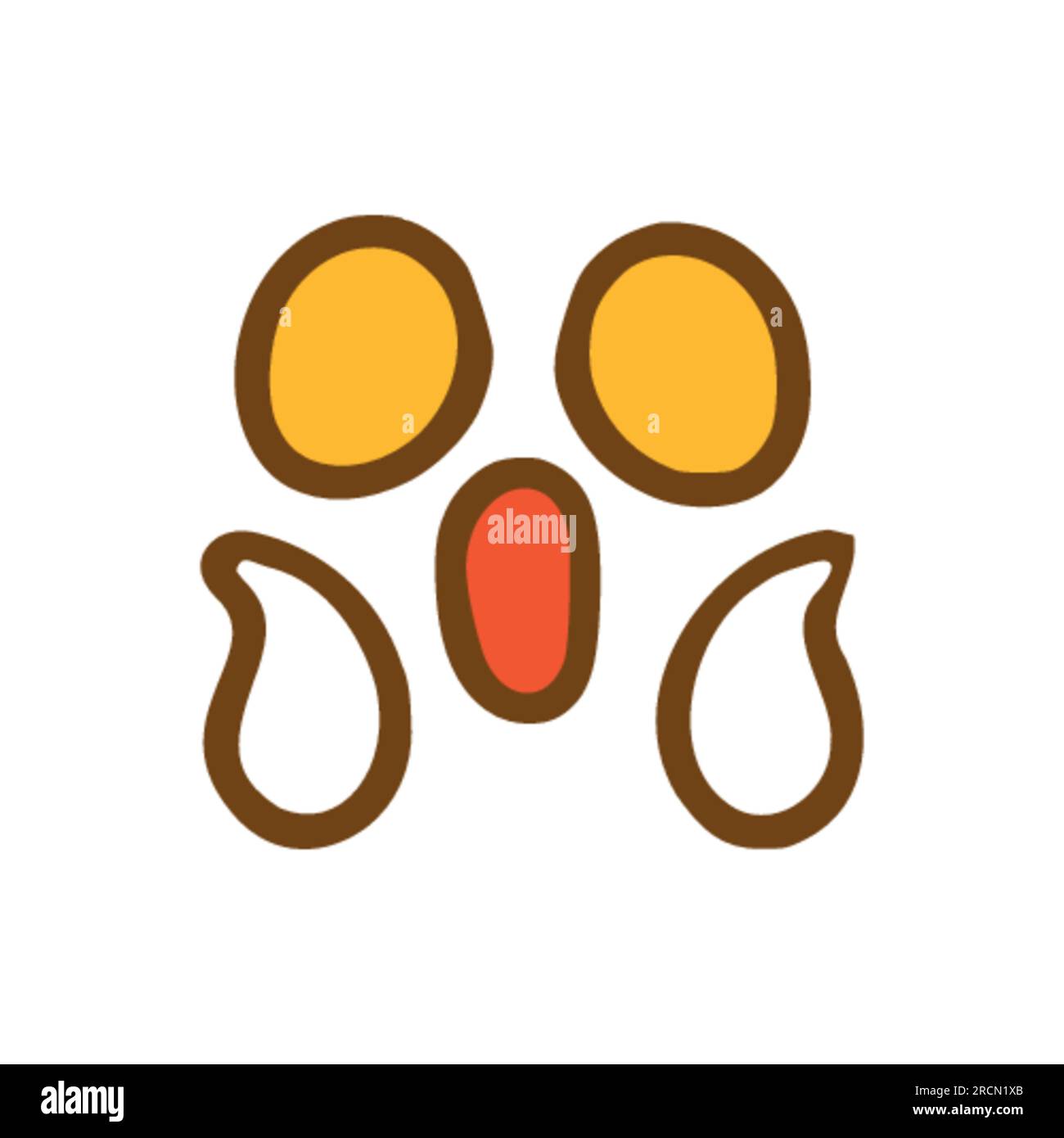 Scared face doodle icon. Emoticon in hand drawn style isolated on white ...