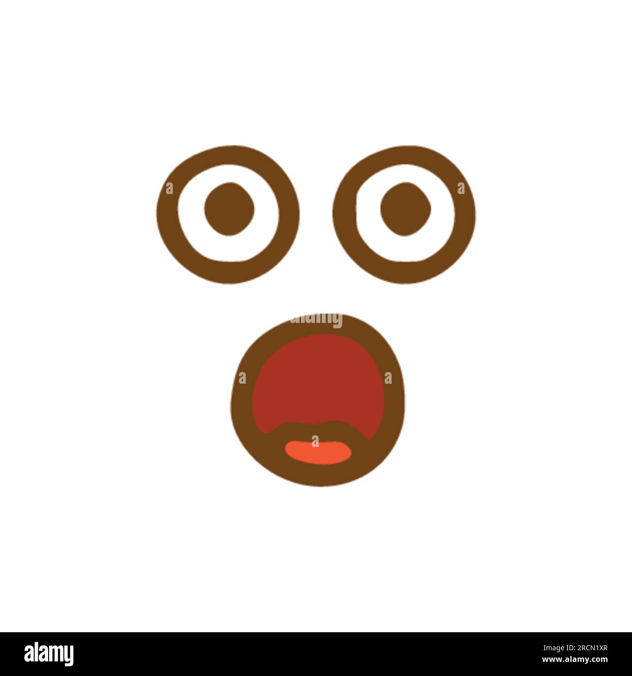Scared face doodle icon. Emoticon in hand drawn style isolated on white ...