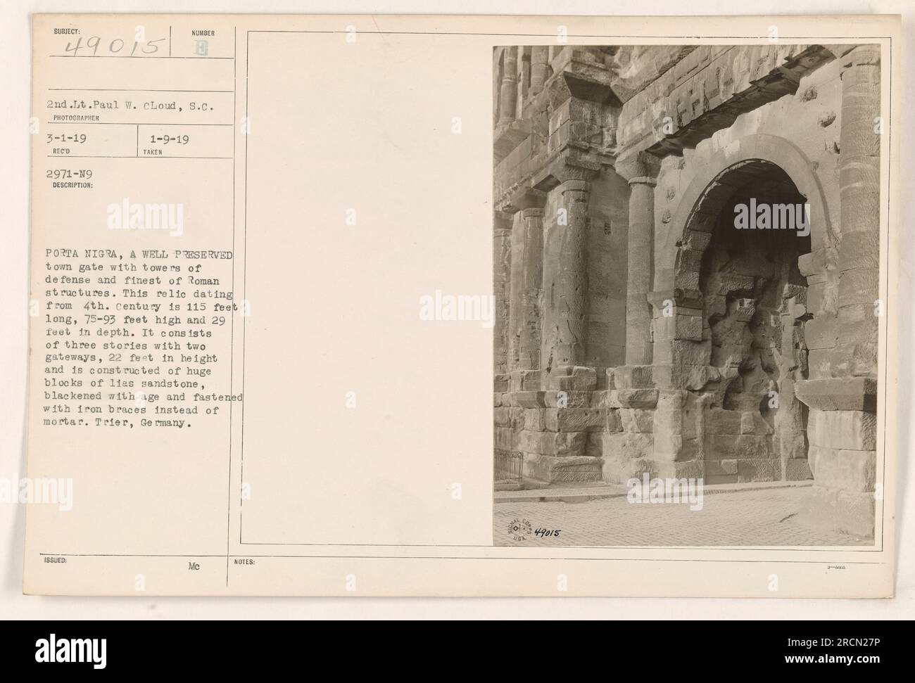 Well-preserved town gate with defense towers and Roman architecture ...