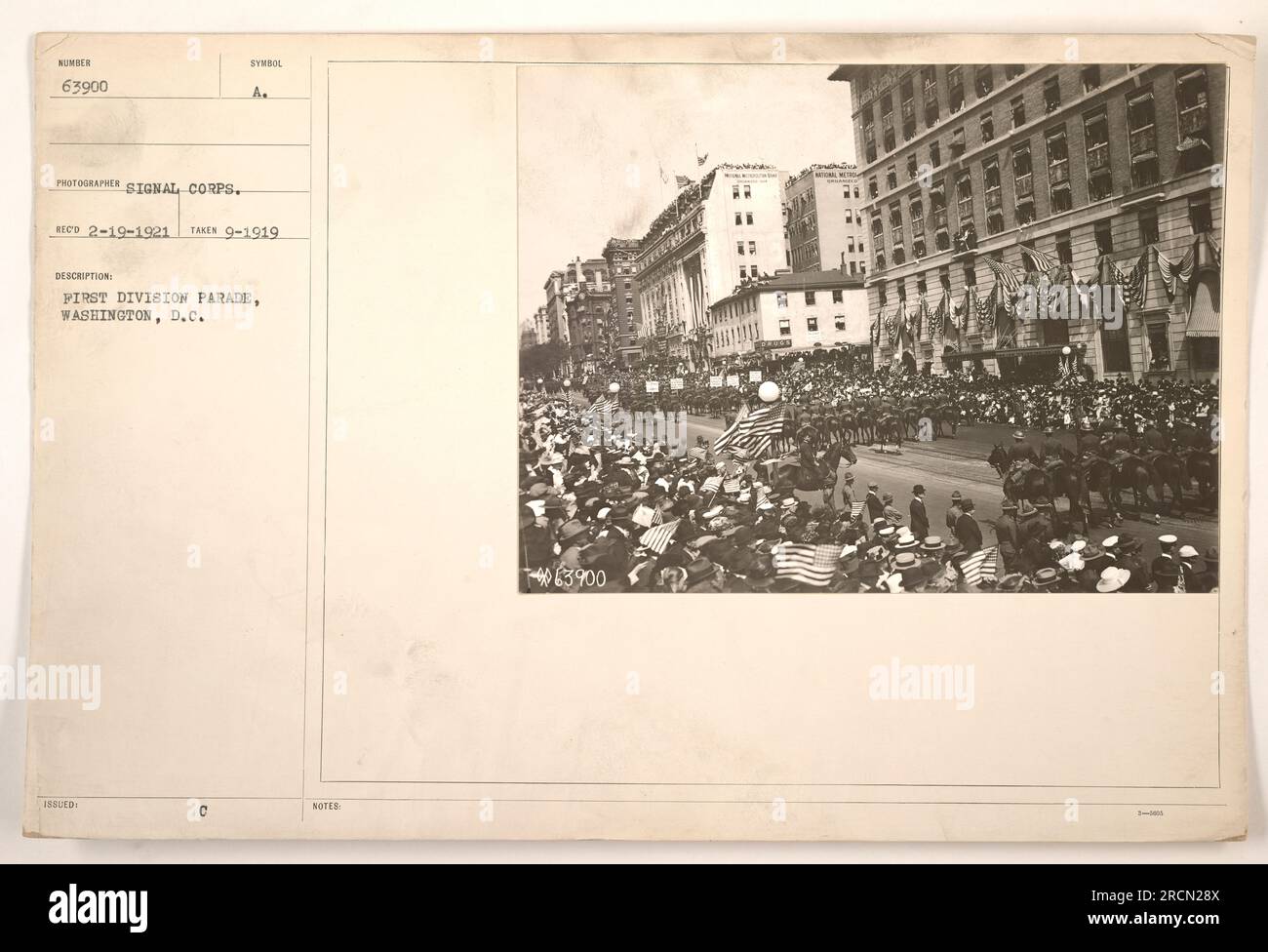 First Division Parade in Washington, D.C. in September 1919. The ...