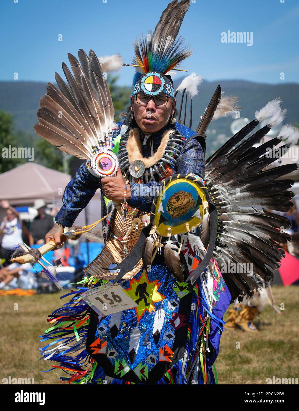 Vancouver, Canada. 15th July, 2023. A dancer dressed in indigenous ...