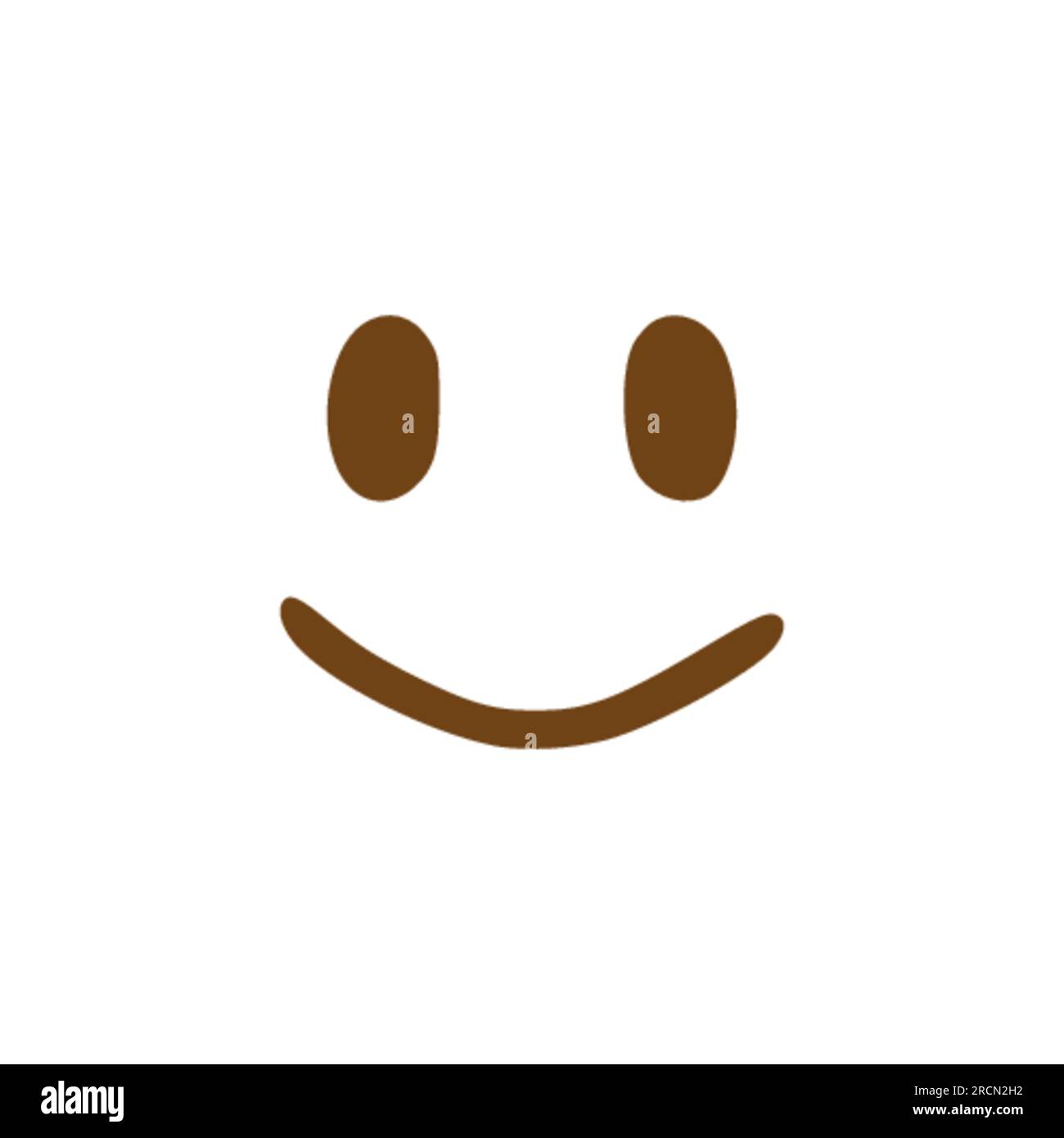 Happy face doodle icon. Emoticon in hand drawn style isolated on white ...