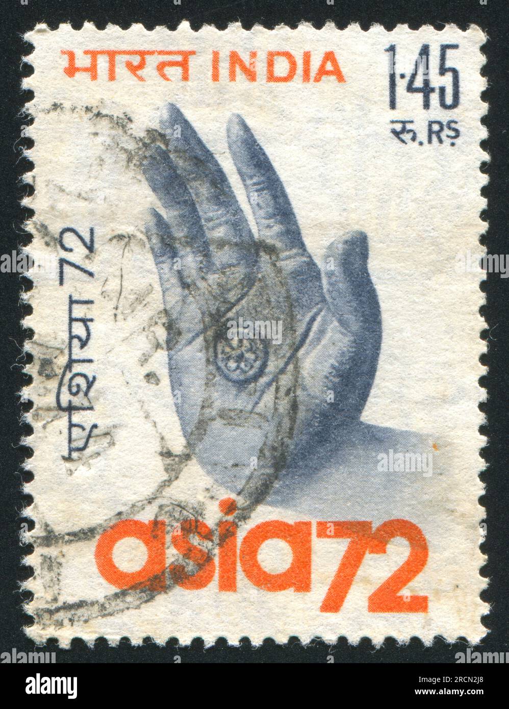 INDIA - CIRCA 1972: stamp printed by India, shows Hand of Buddha, circa ...