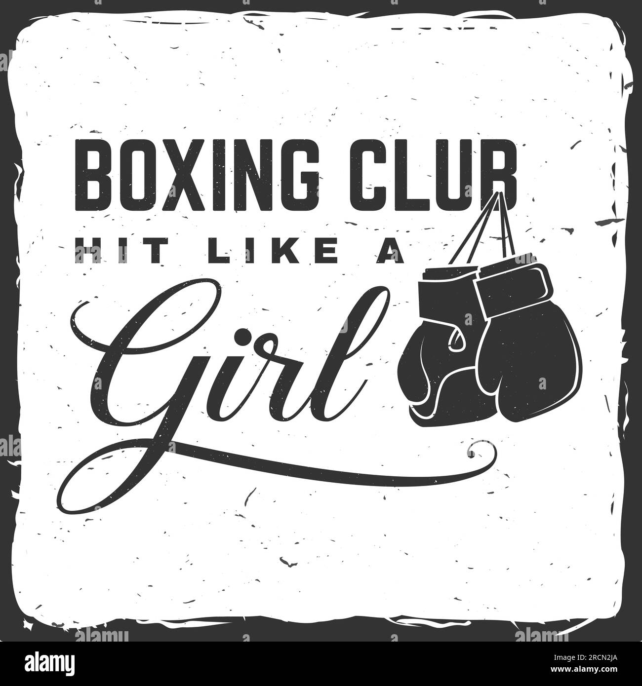 Boxing club badge, logo design. Hit like a girl. Vector illustration ...