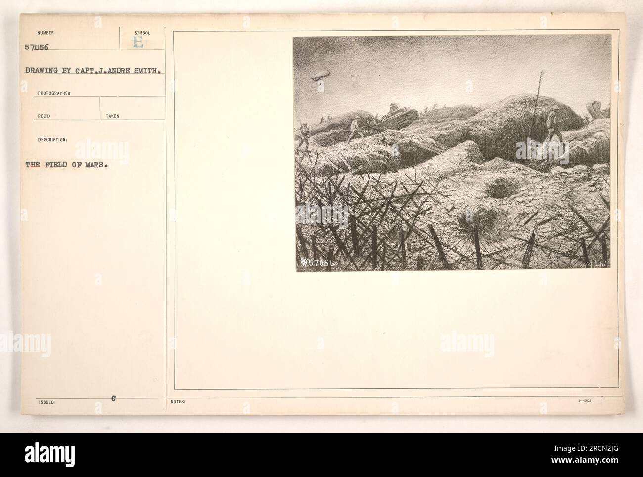 A photograph depicting the Field of Mars during World War One, taken by ...