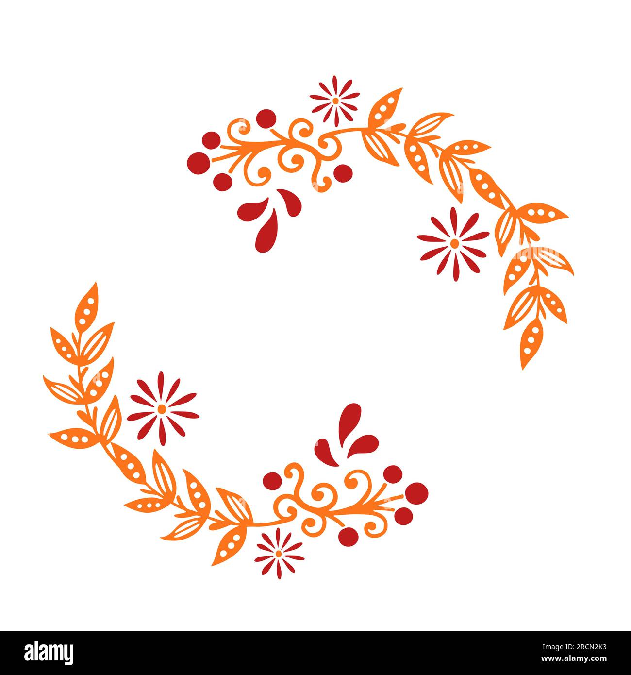 Round frame with abstract floral elements laurel ring vector ...