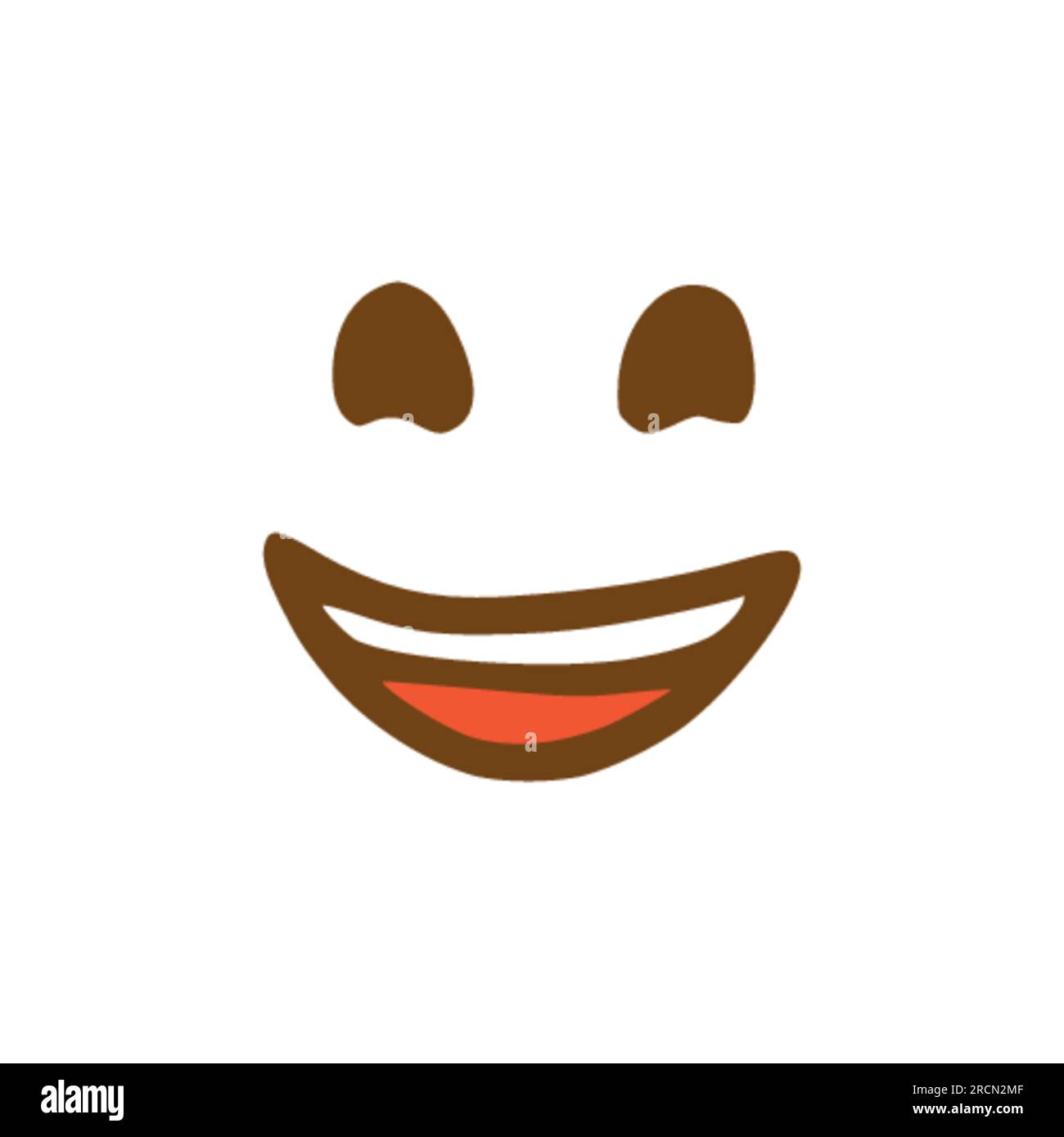 Laughing face doodle icon. Emoticon in hand drawn style isolated on ...