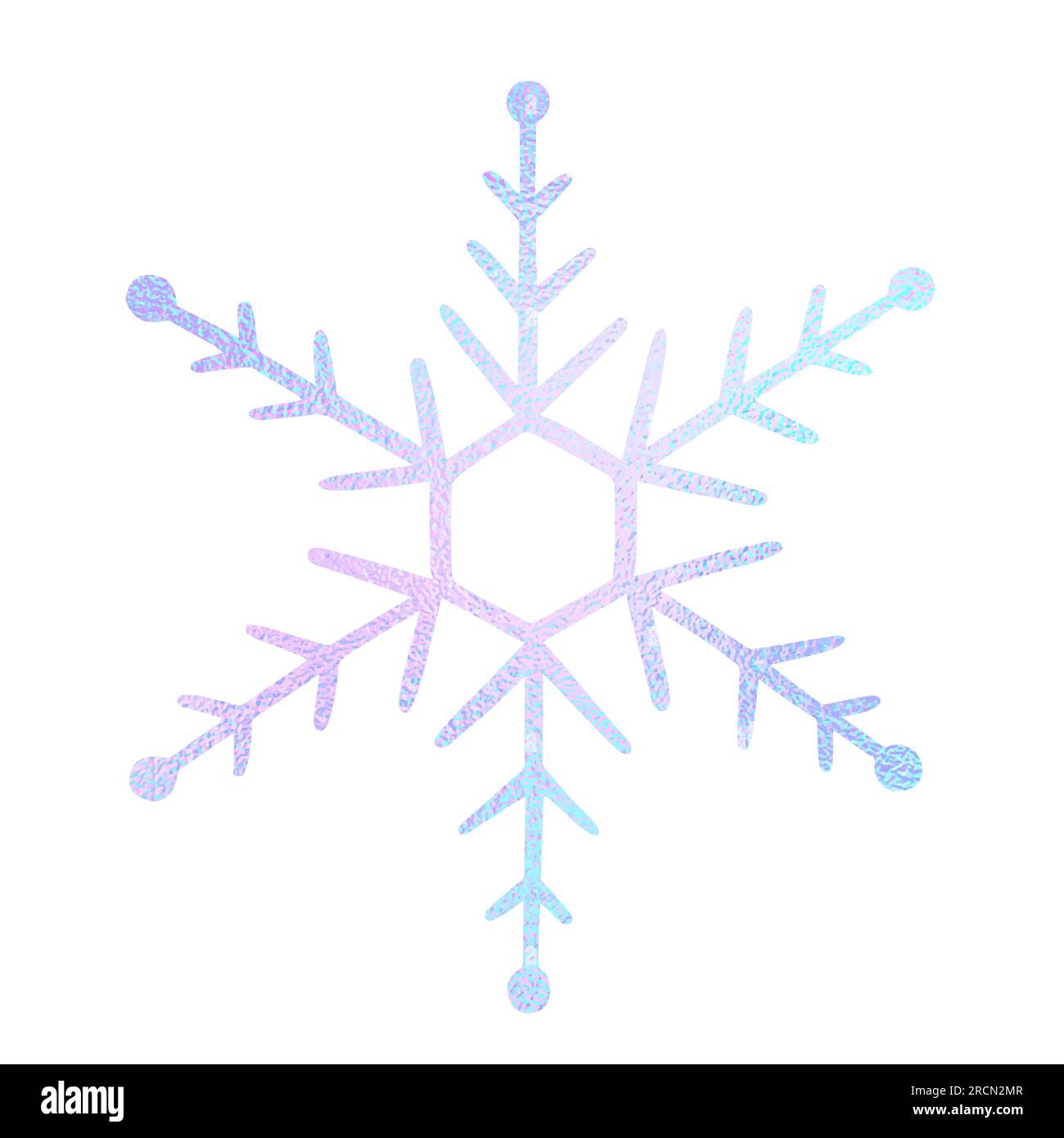 Snowflake hand drawn. Cute neon snow isolated on white background ...
