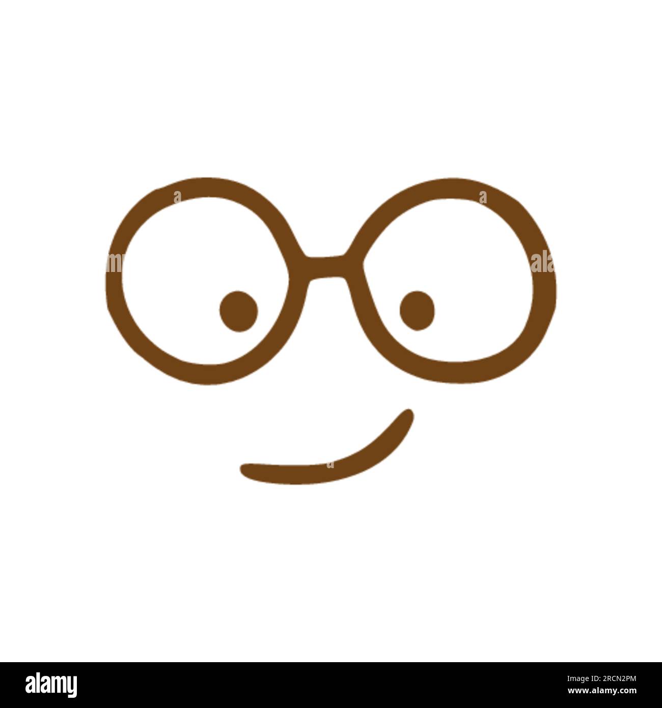 Fancy face doodle icon. Emoticon in hand drawn style isolated on white ...