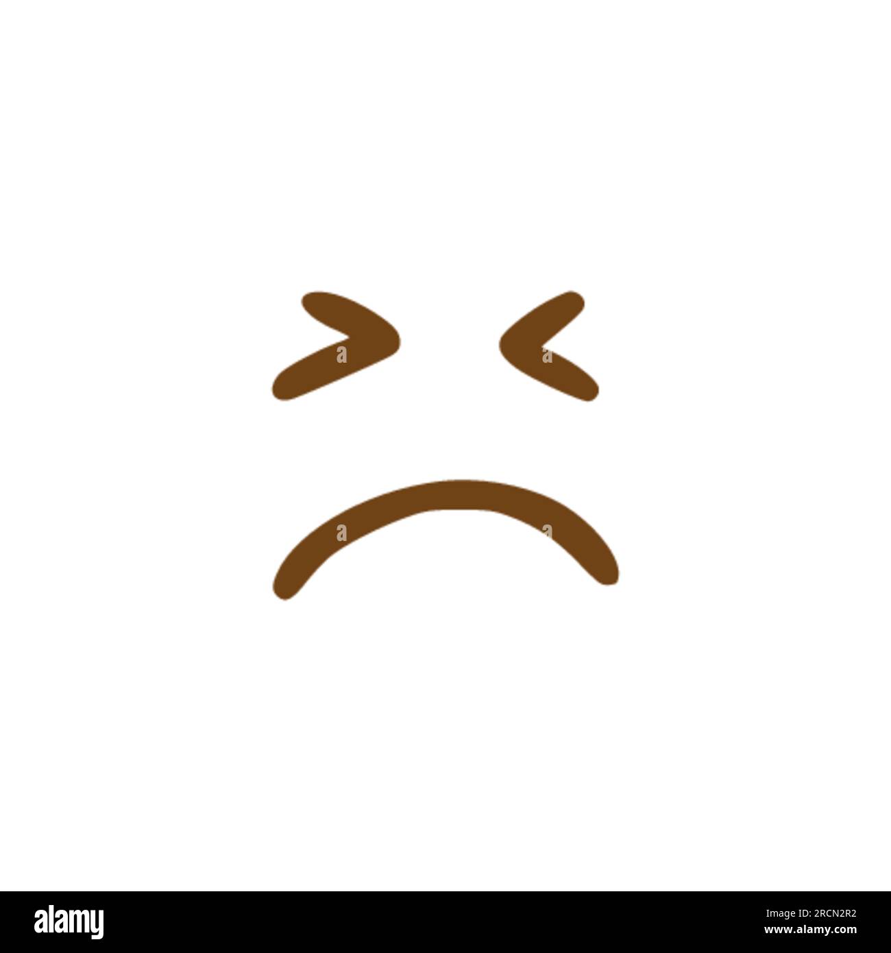 Sad face doodle icon. Emoticon in hand drawn style isolated on white ...