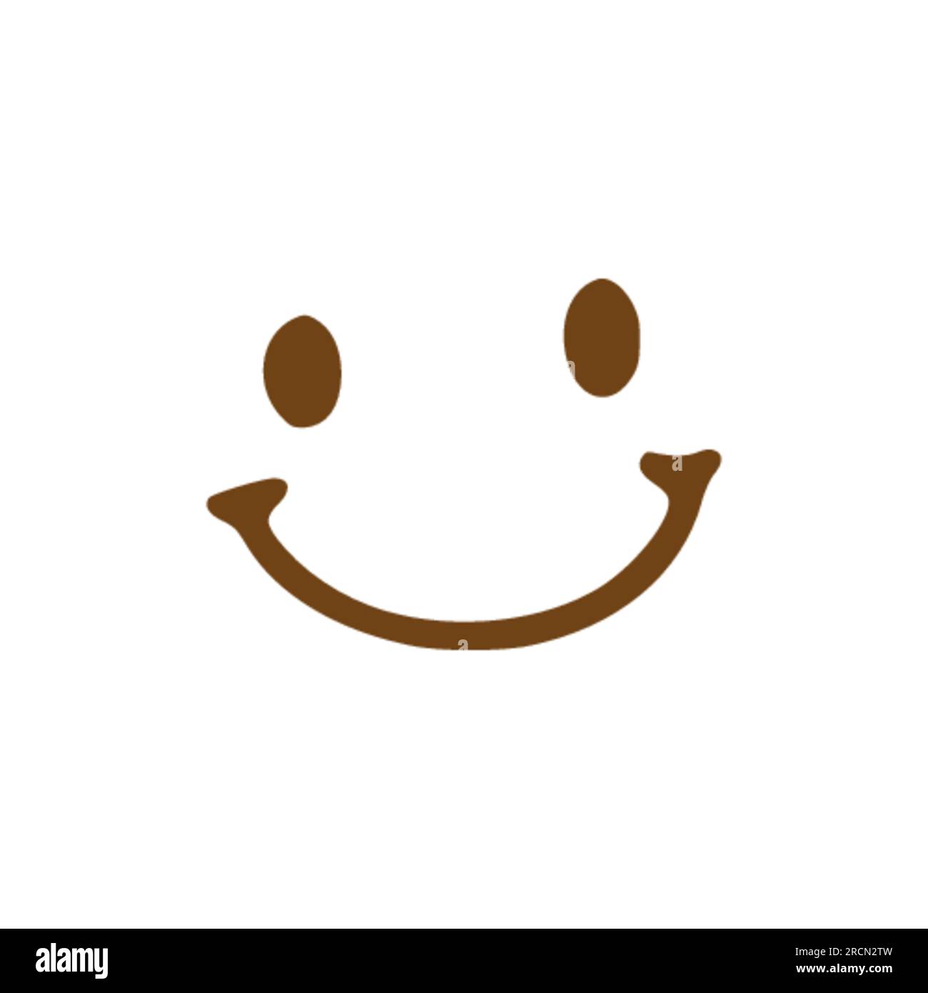Happy face doodle icon. Emoticon in hand drawn style isolated on white ...