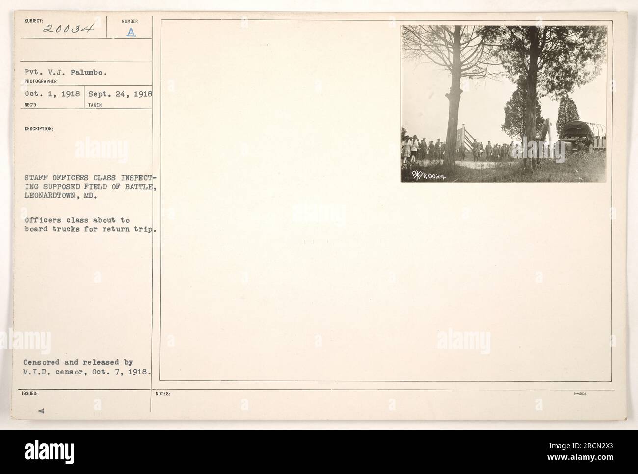 Private V.J. Palumbo photographed during World War One. This image ...