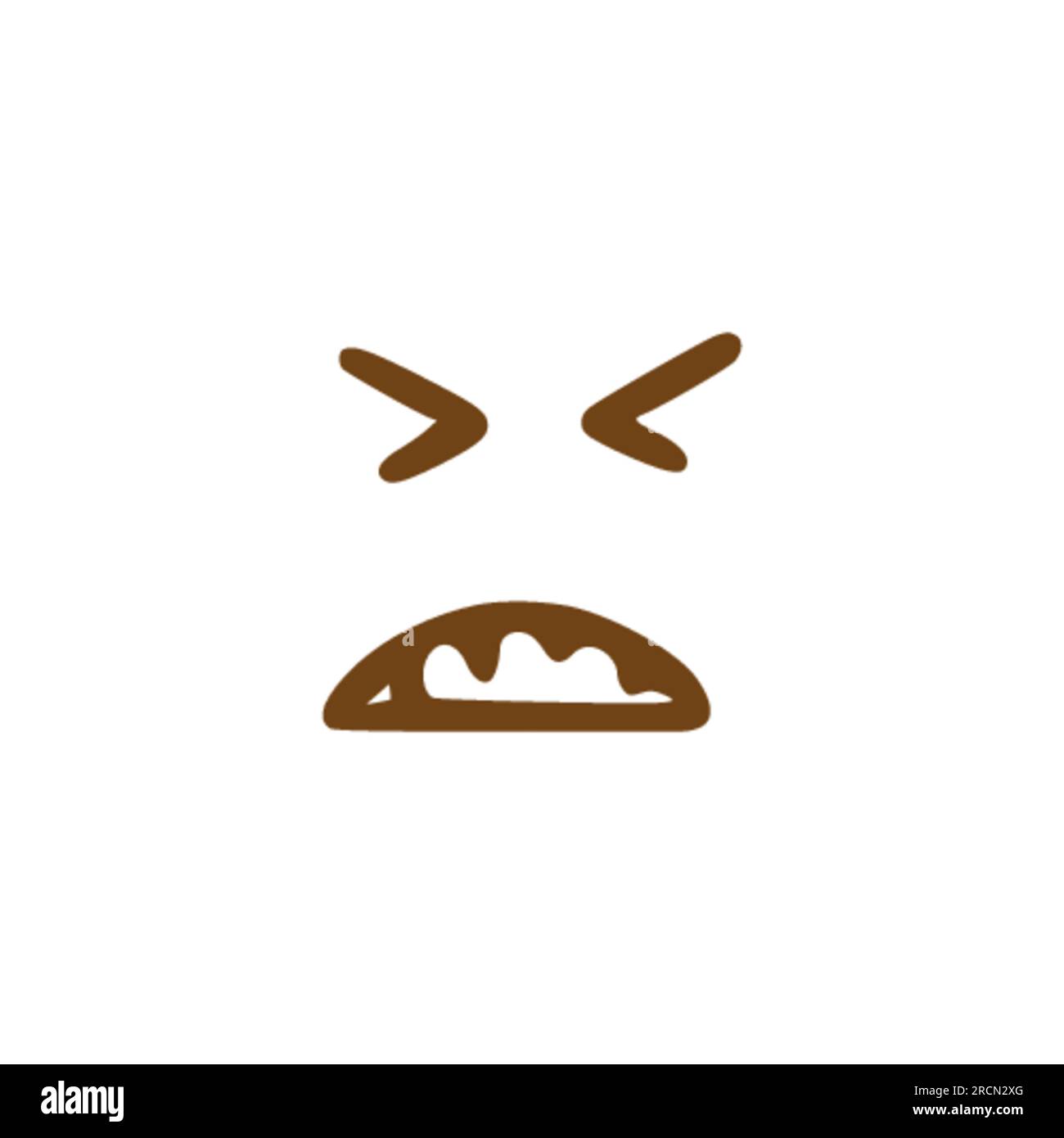 Sad face doodle icon. Emoticon in hand drawn style isolated on white ...