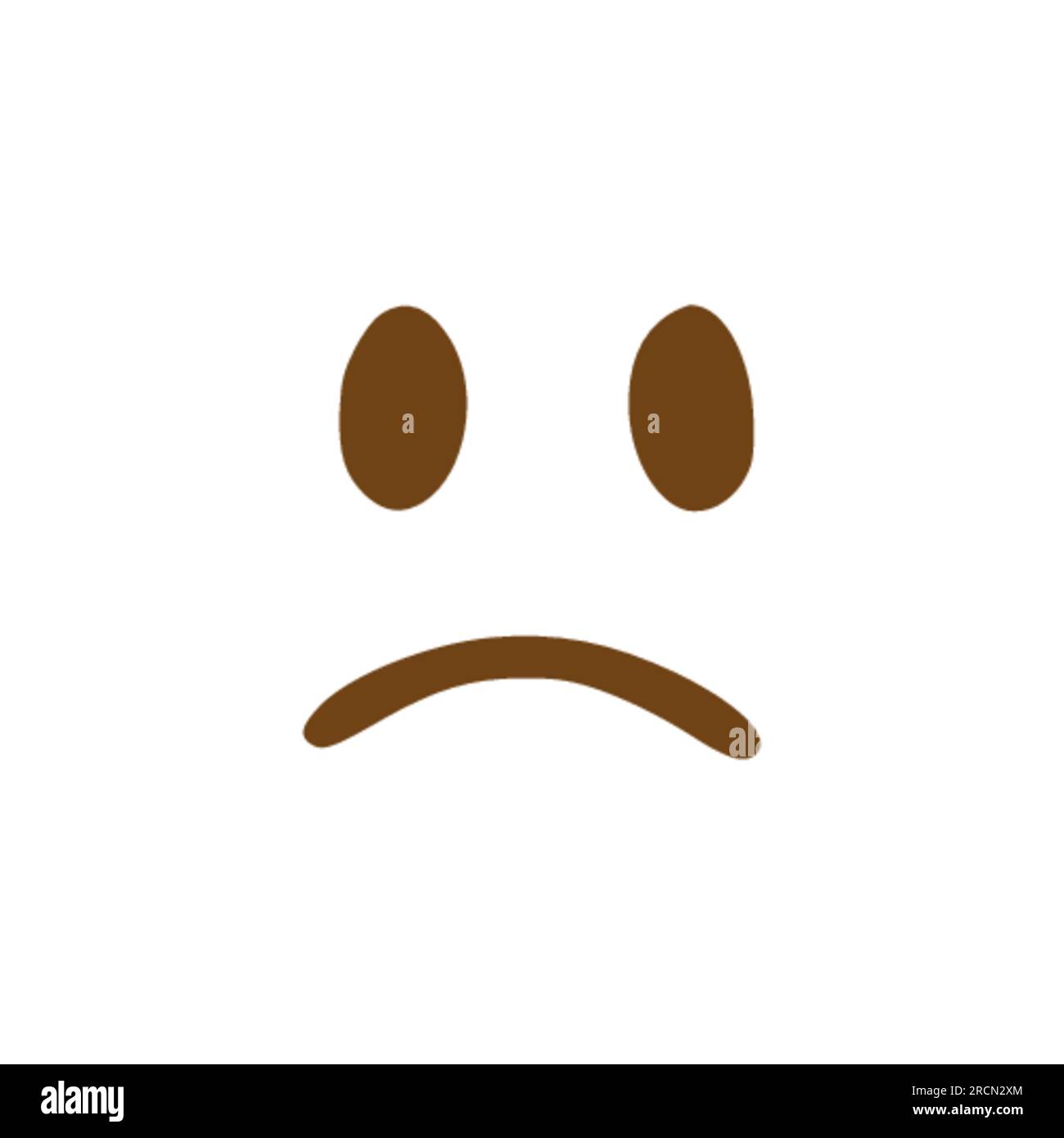 Sad face doodle icon. Emoticon in hand drawn style isolated on white ...