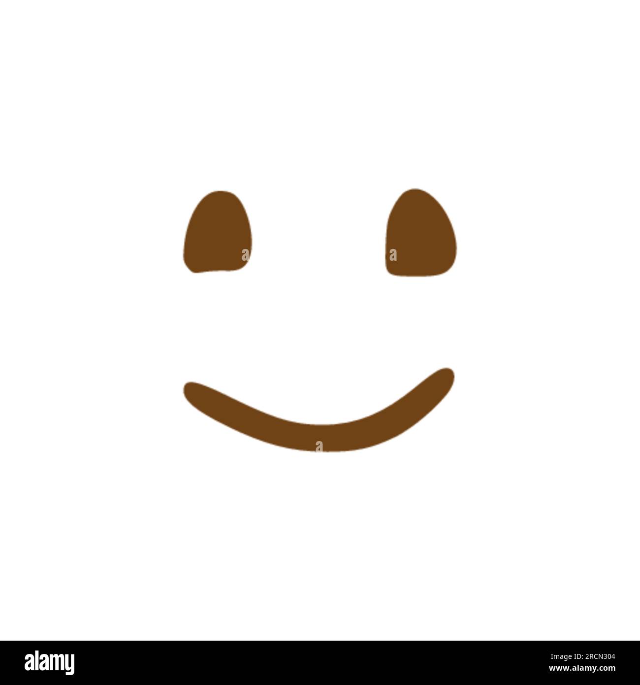 Happy face doodle icon. Emoticon in hand drawn style isolated on white ...