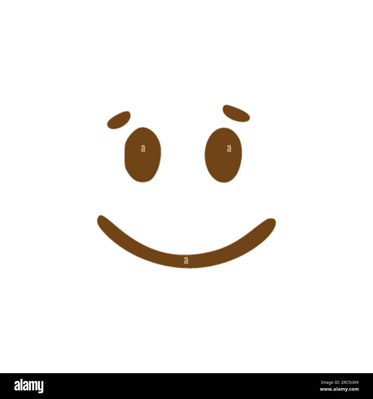 Happy face doodle icon. Emoticon in hand drawn style isolated on white ...