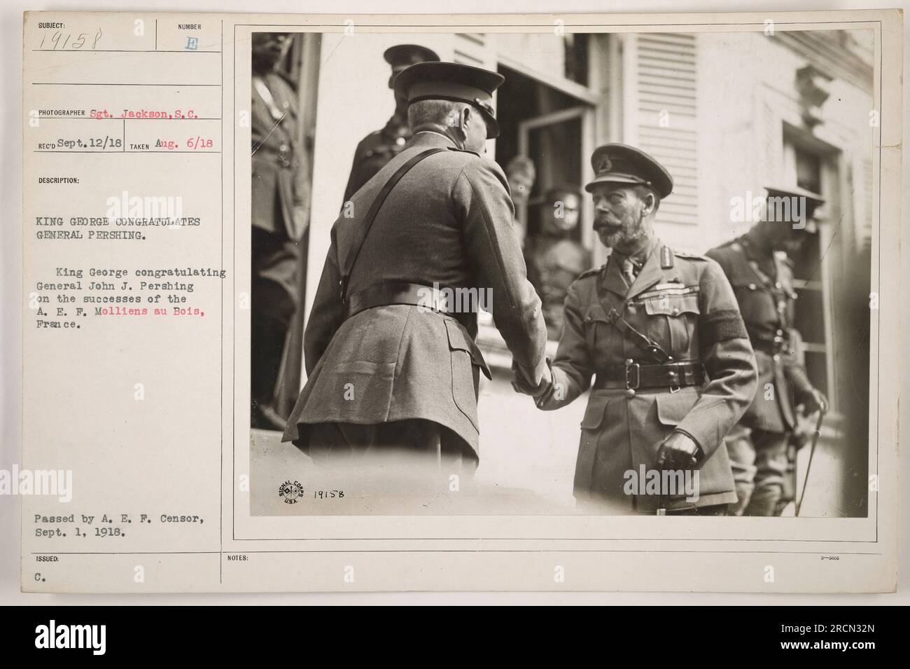 "Sergeant Jackson's photograph shows King George III congratulating ...