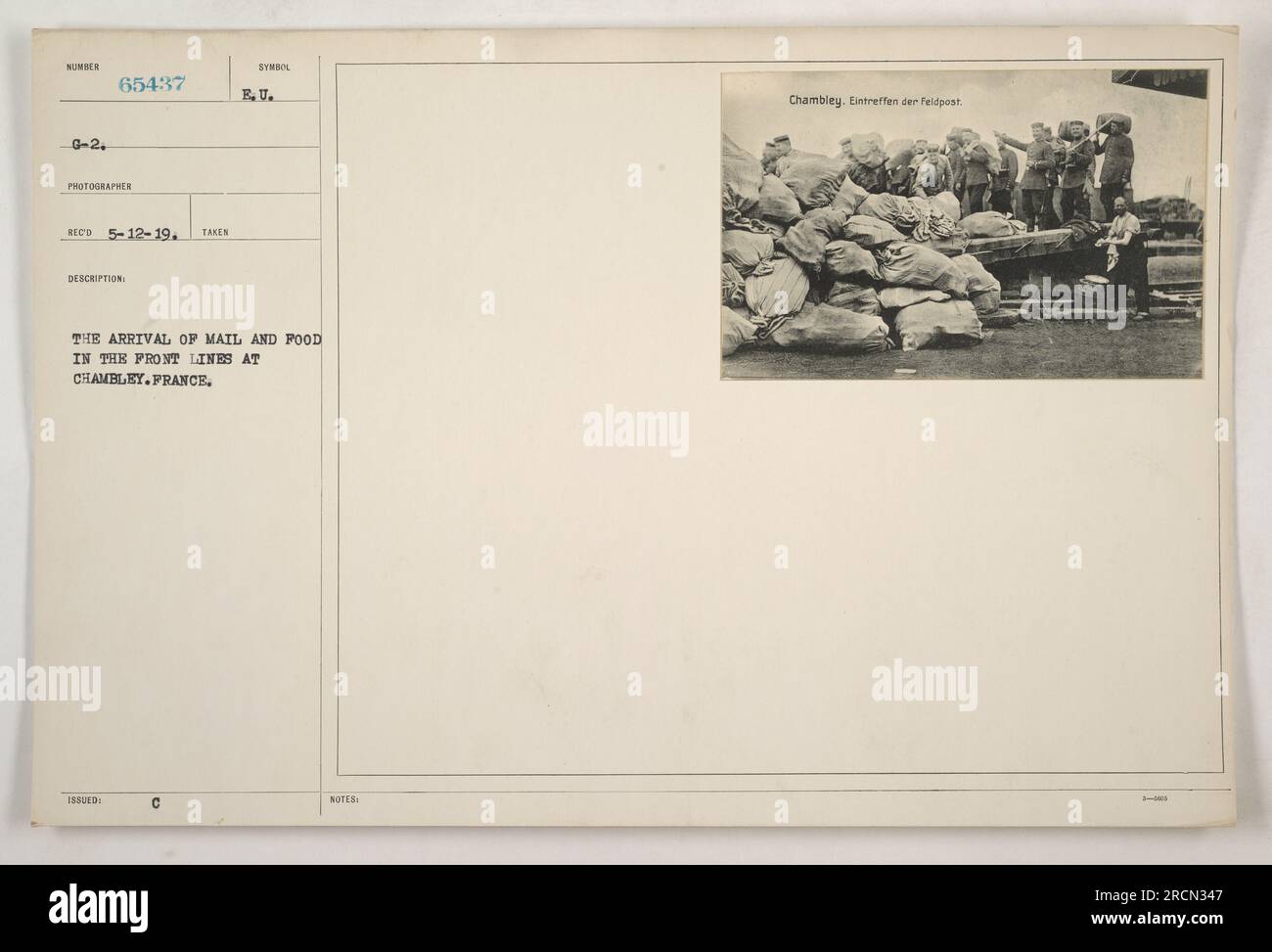 Soldiers eagerly await the arrival of mail and food at the front lines ...