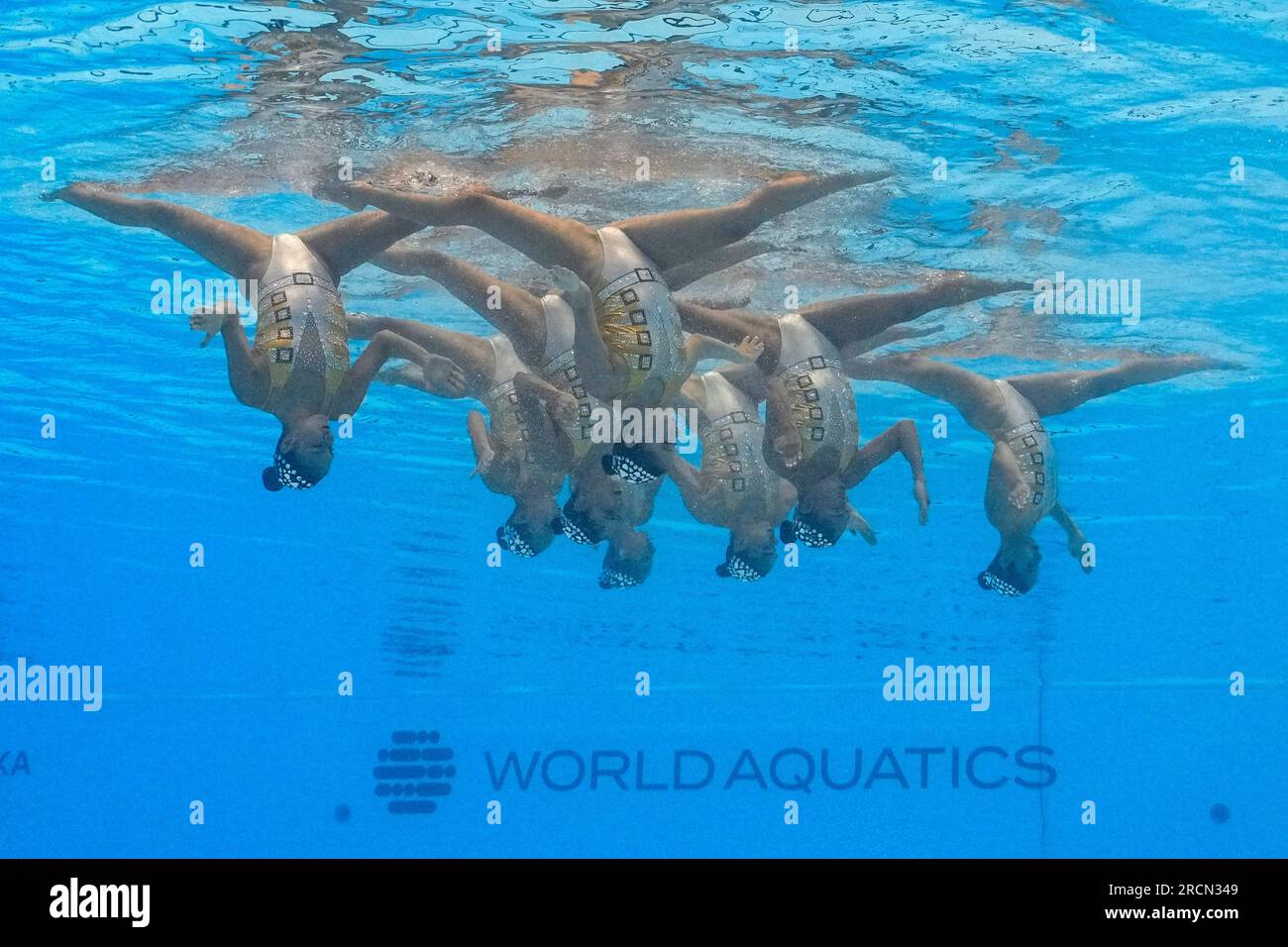 Mexico team competes in the team technical of artistic swimming at the ...