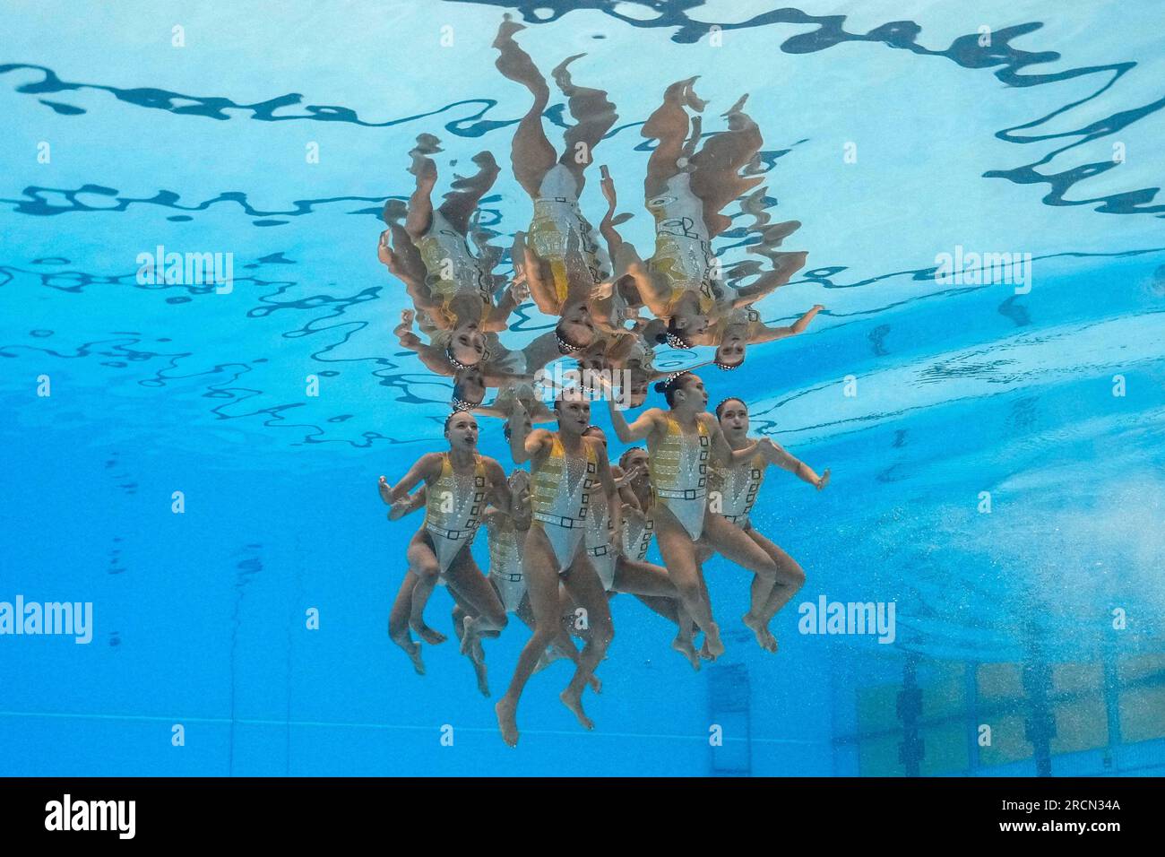 Mexico team competes in the team technical of artistic swimming at the ...