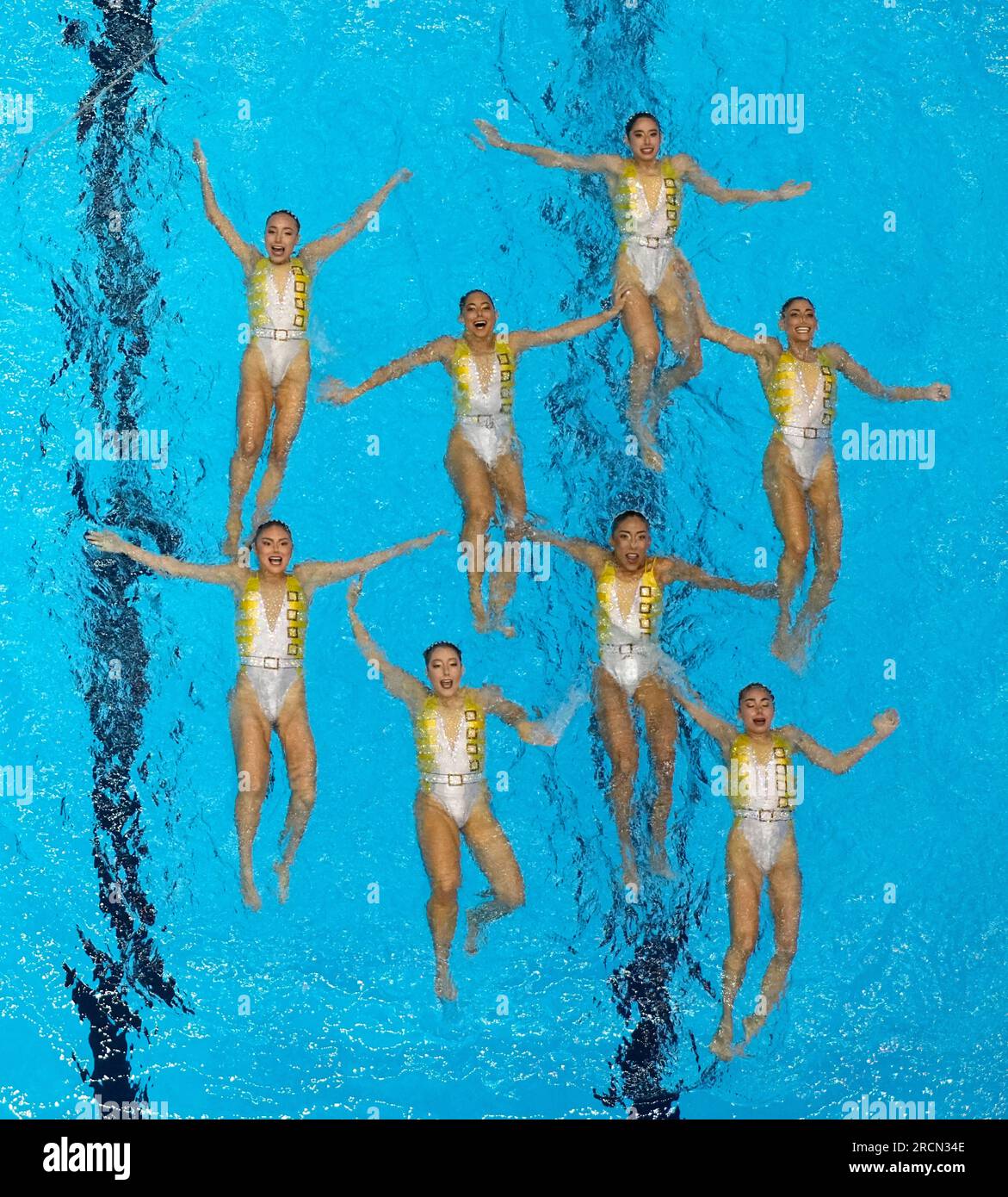 Mexico team competes in the team technical of artistic swimming at the ...