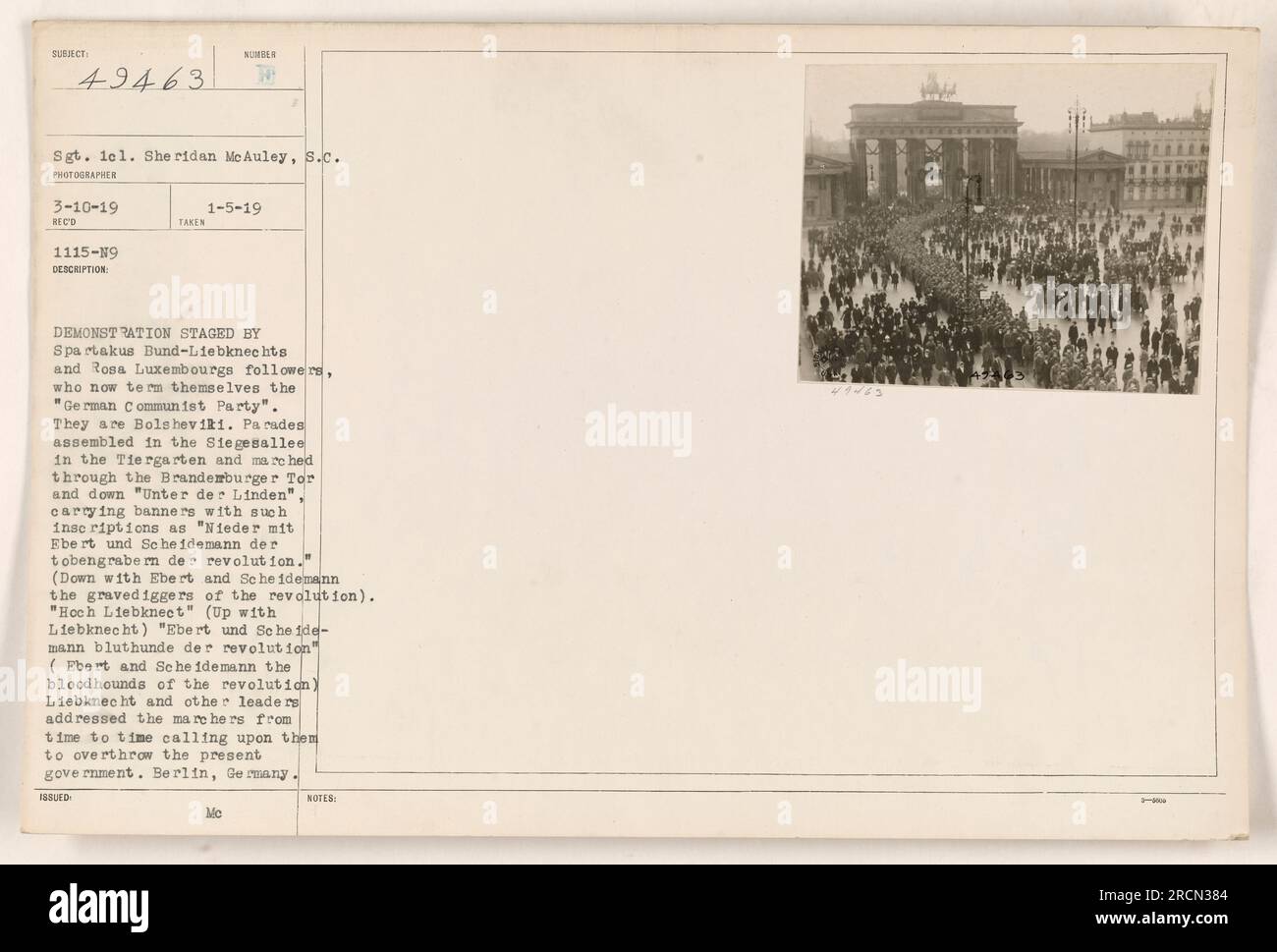 Members of the Spartakus Bund-Liebknechts and Rosa Luxembourgs ...