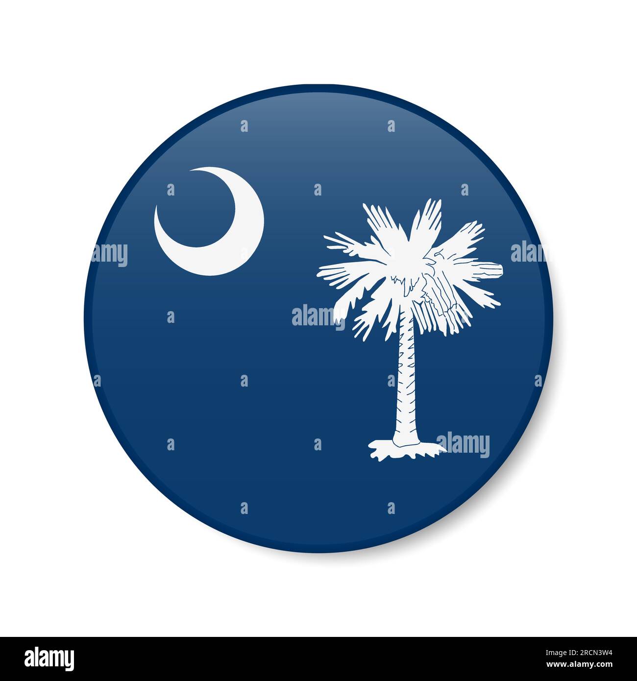 South Carolina flag circle button icon, US state round badge with ...