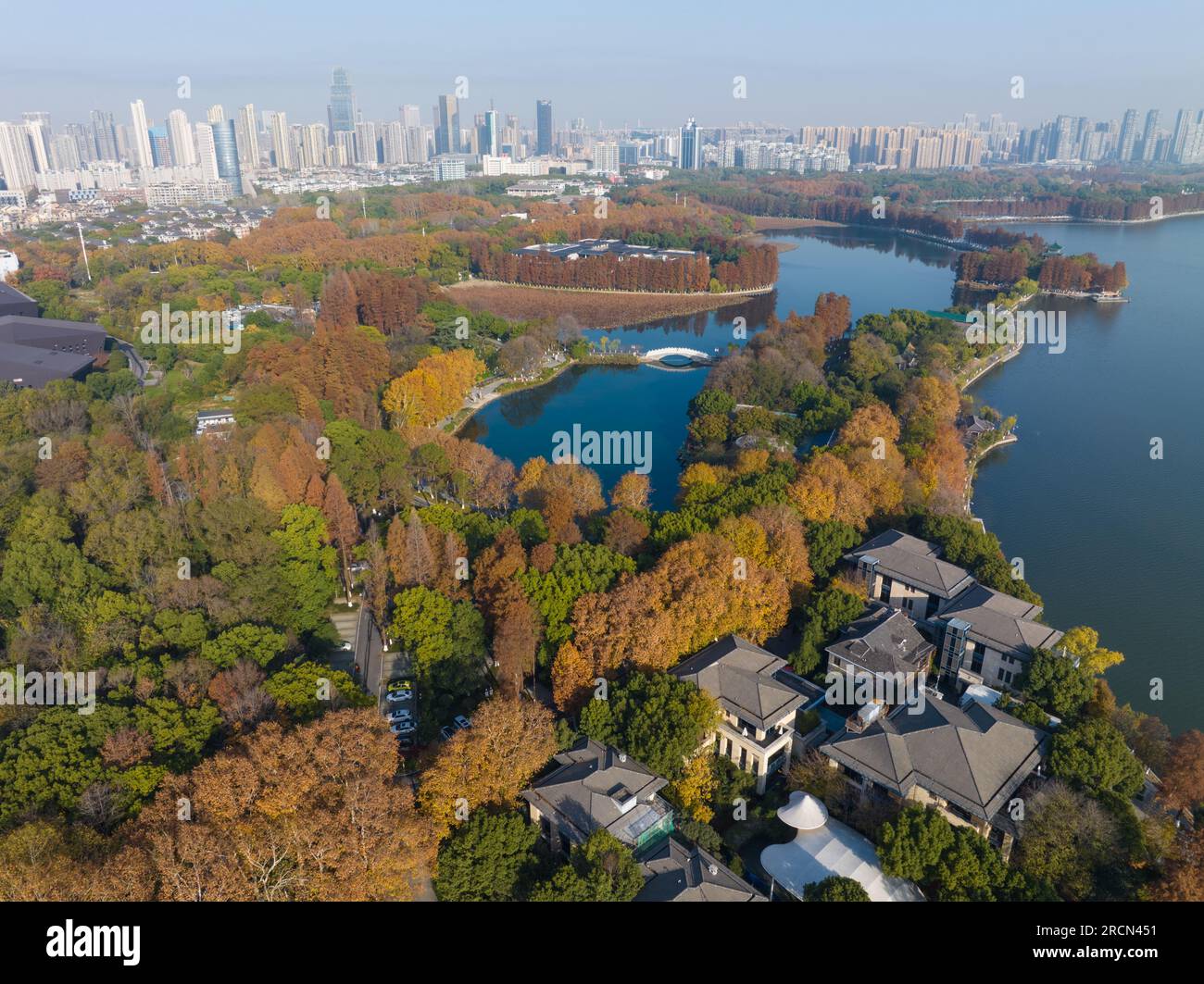 Autumn scenery of Wuhan East Lake Wetland Park Scenic Area Stock Photo ...