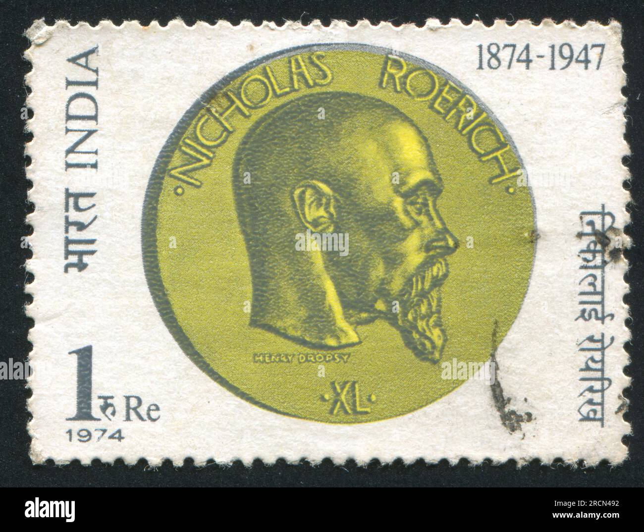 INDIA - CIRCA 1974: stamp printed by India, shows Nicholas Konstantin ...