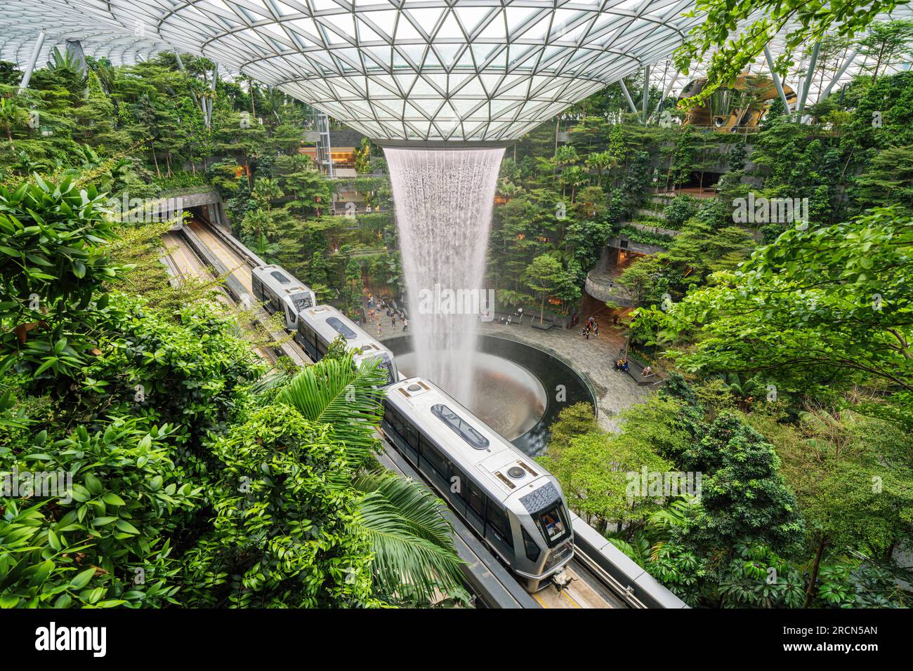 Changi Airport, Singapore. The Jewel lifestyle Mall connected to Changi ...