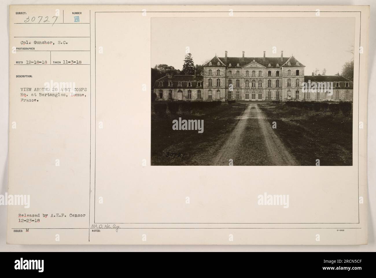 Soldier standing in front of a building at the 2D Army Corps ...