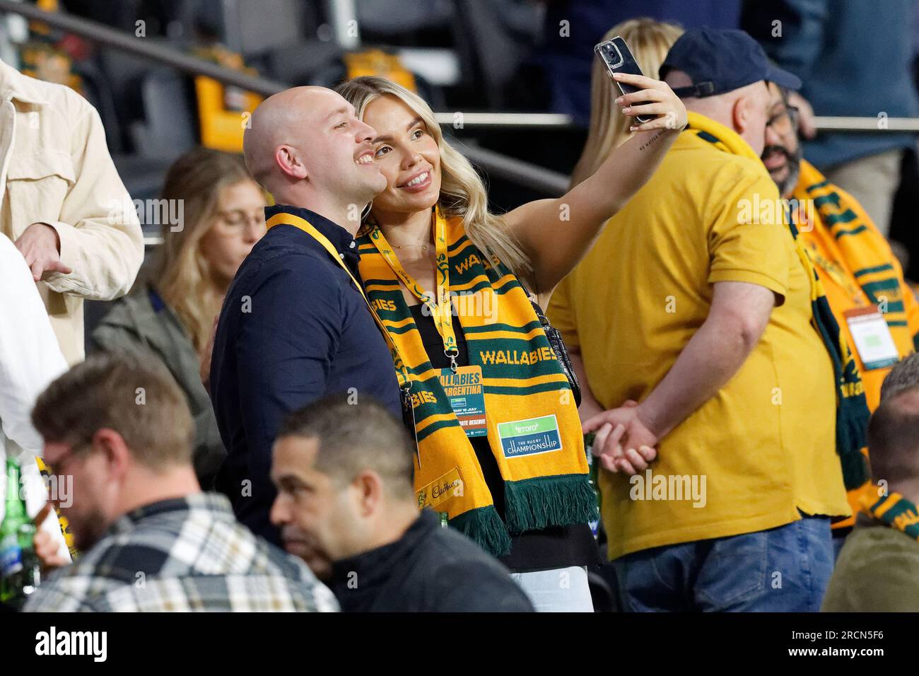 Sydney, Australia. 15th July, 2023. Wallabies fans enjoying the ...